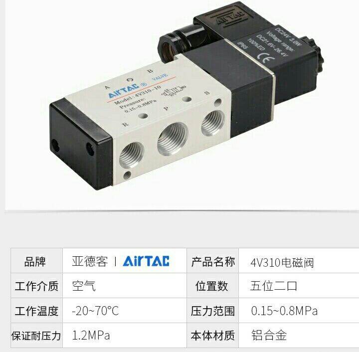 4V310-10B DC24,,4V210-08 4V110-06 (airtac) Solenoid Valve (5/2 way) - ร้าน พฤกษา นิวเมติก ...