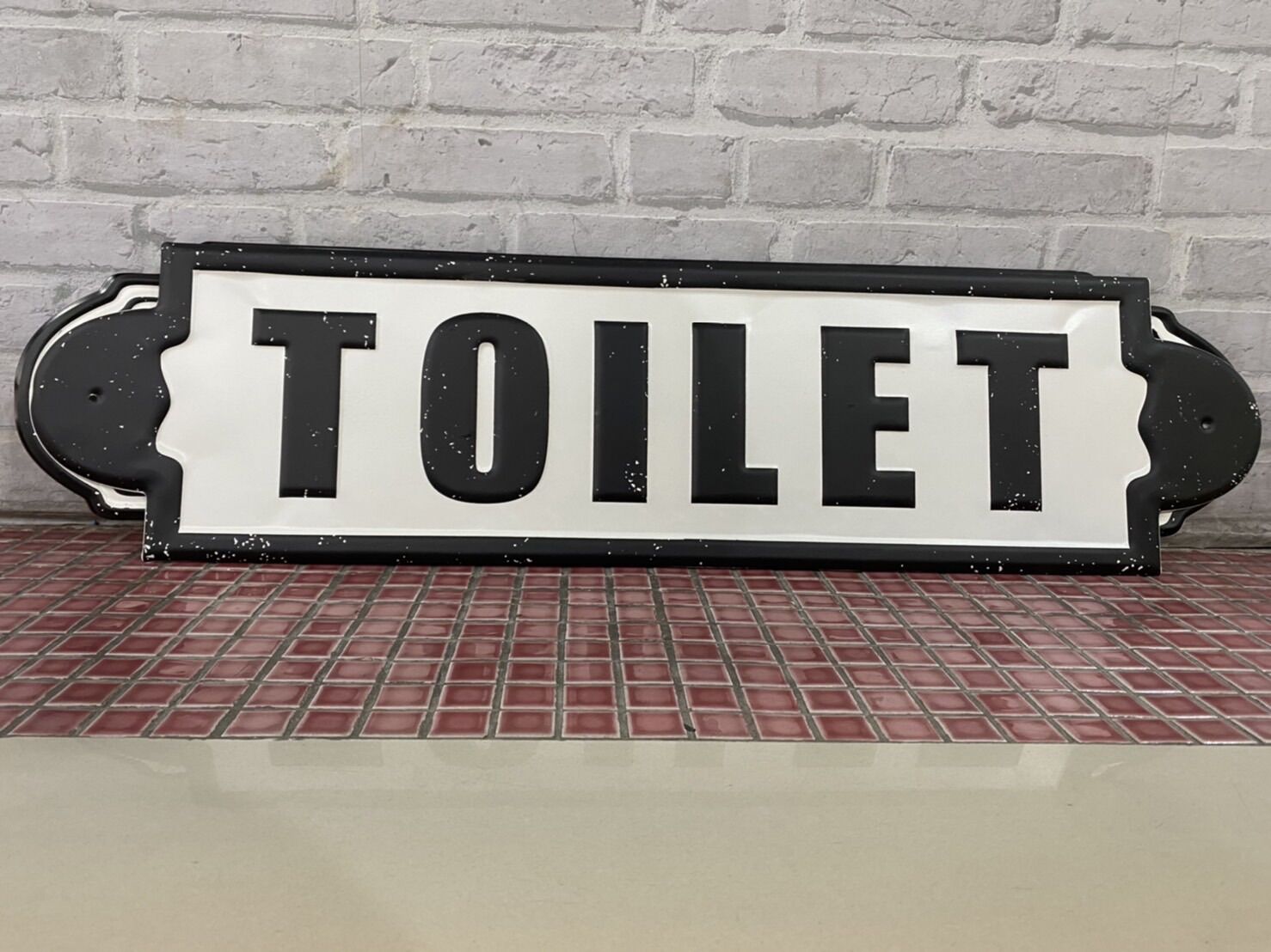 ของแต่งบ้านแต่งร้านป้ายสังกะสีวิลเลจ80*20ซม.ป้ายwelcome toilet | Lazada ...