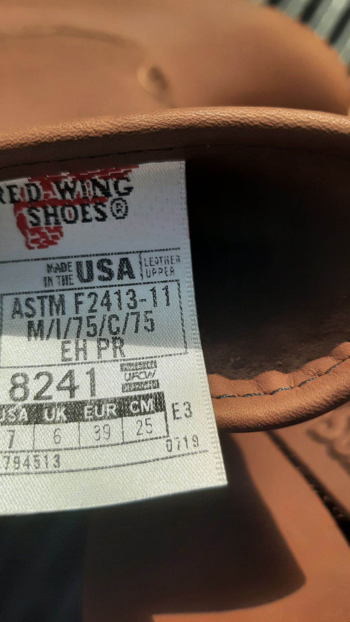 รองเท้าหนังเซฟตี้ หัวเหล็ก RED WING Size 7USA 6UK 39EU 25CM ใหม่แกะ ...