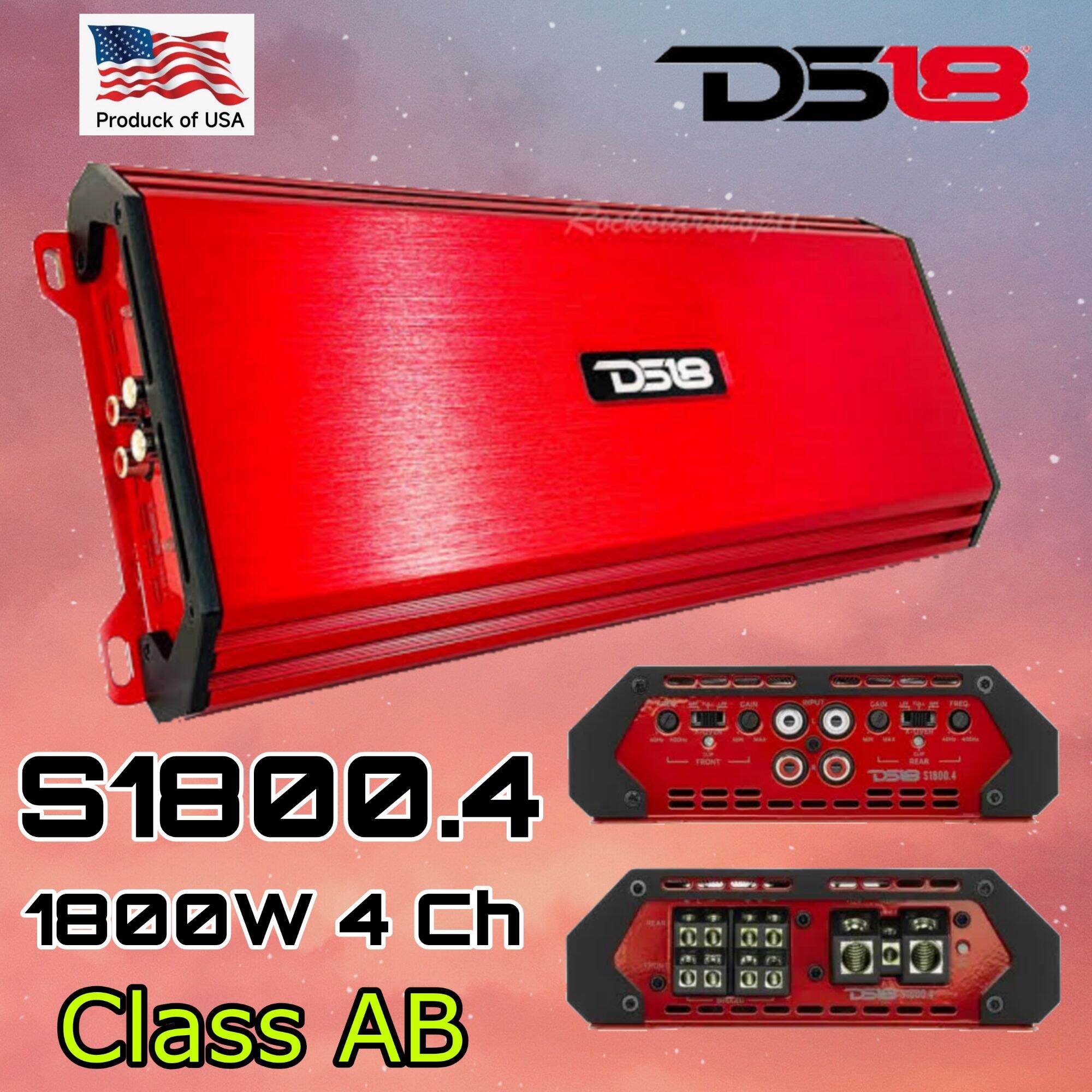 Power Amp DS18 S1800.4 แอมป์ Class AB 4 CH คุณภาพ สัญชาติ - TD AUTO - ThaiPick