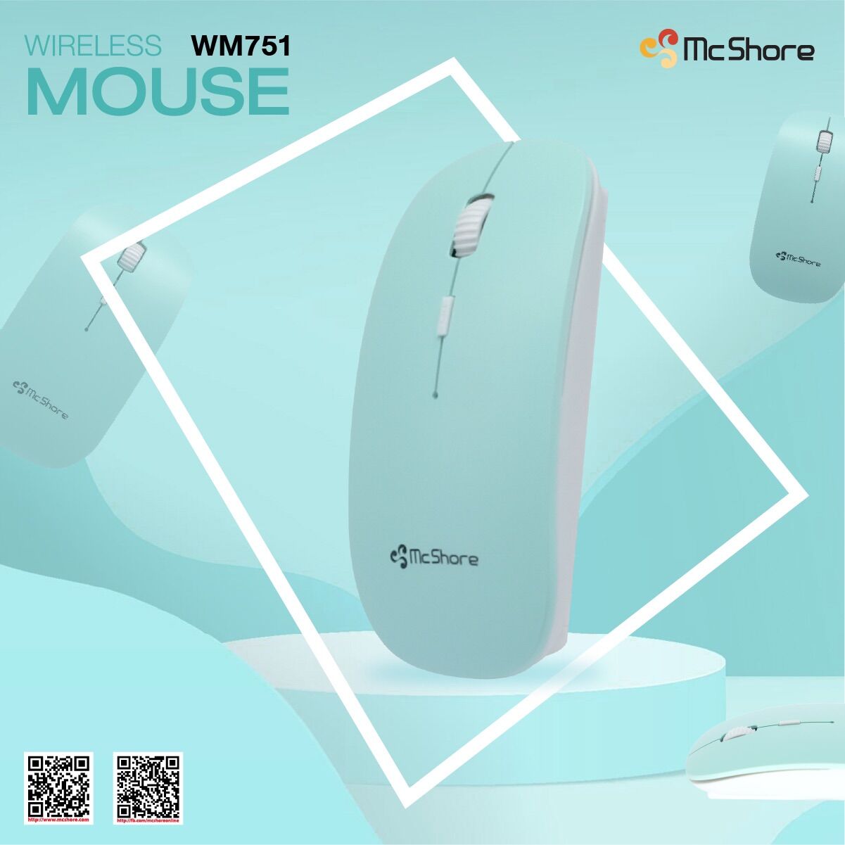 Mcshore เม้าส์ Wireless Mouse รุ่น WM751B สีฟ้า | Lazada.co.th