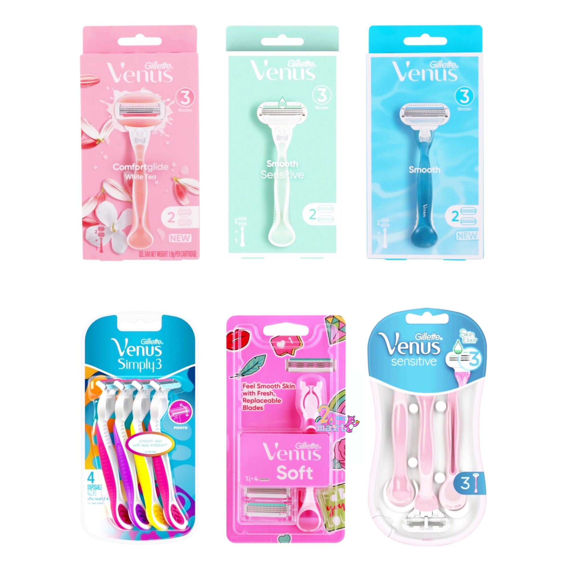 Gillette® Venus Extra Smooth Womens Razor Blade Refills 6 Cartridges ...