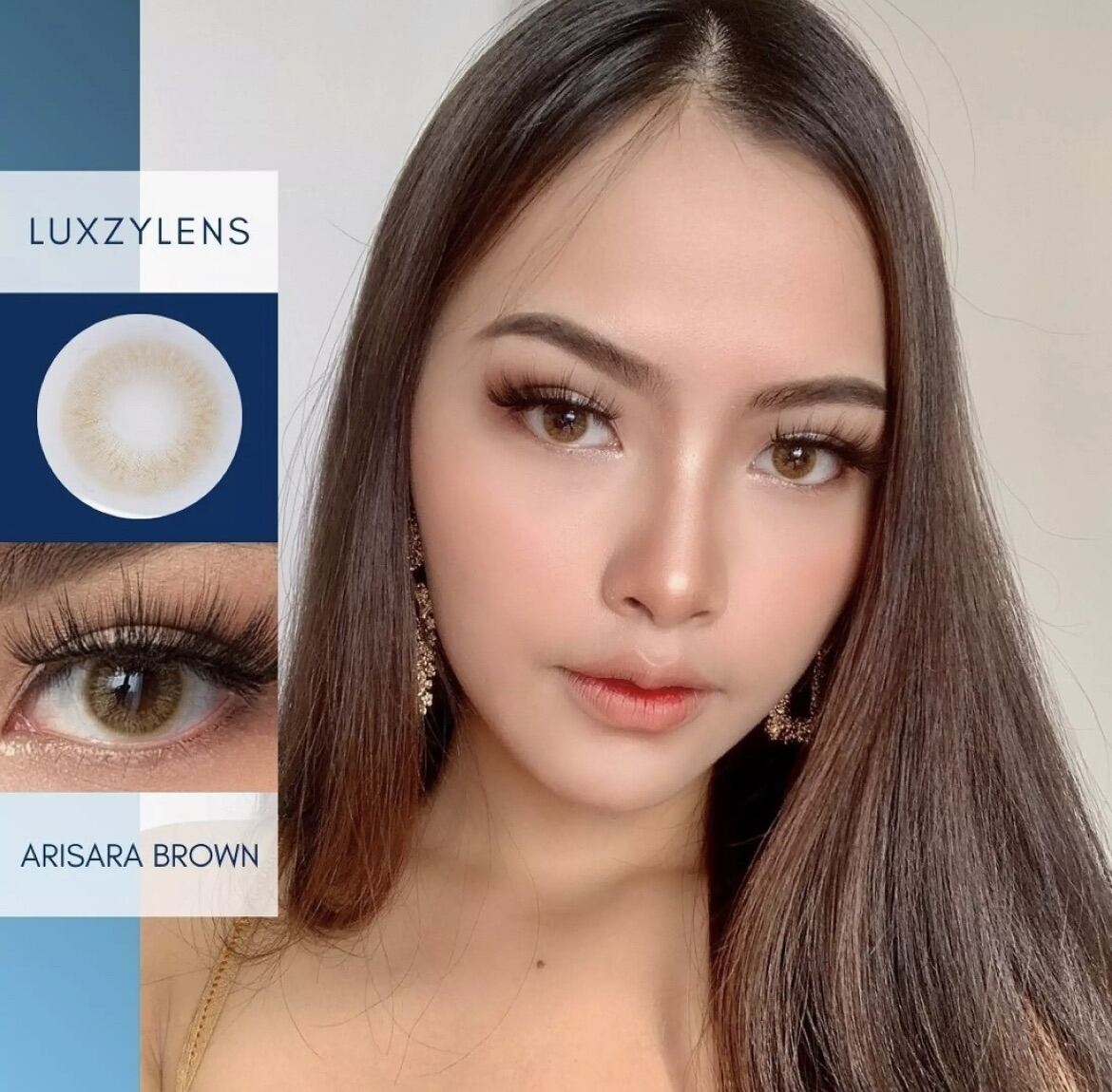 คอนแทคเลนส์ ???? Arisara Gray / Brown ????(Luxzylens)[มีค่าสายตาสั้นถึง 700]????สีเทาและสีน้ำตาล ...