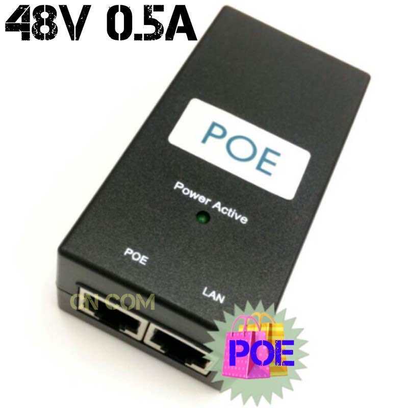 POE Power Over Ethernet Adapter 48V 0.5A , 48V 1A 24W Desktop POE Power ...
