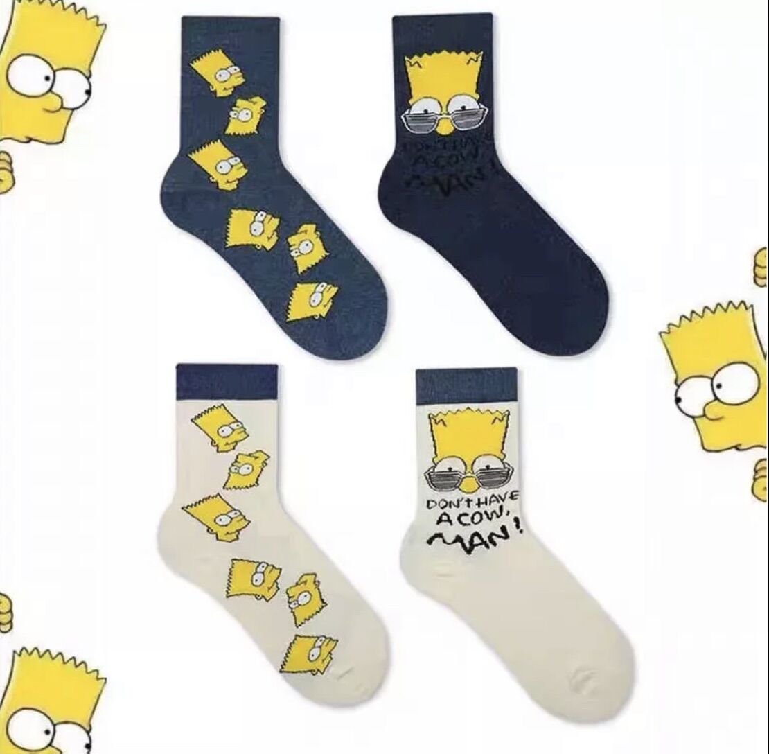 The Simpson Cartoon Socks ถุงเท้าลายการ์ตูน ซิมสัน แต่งลายตัวการ์ตูนมา ...