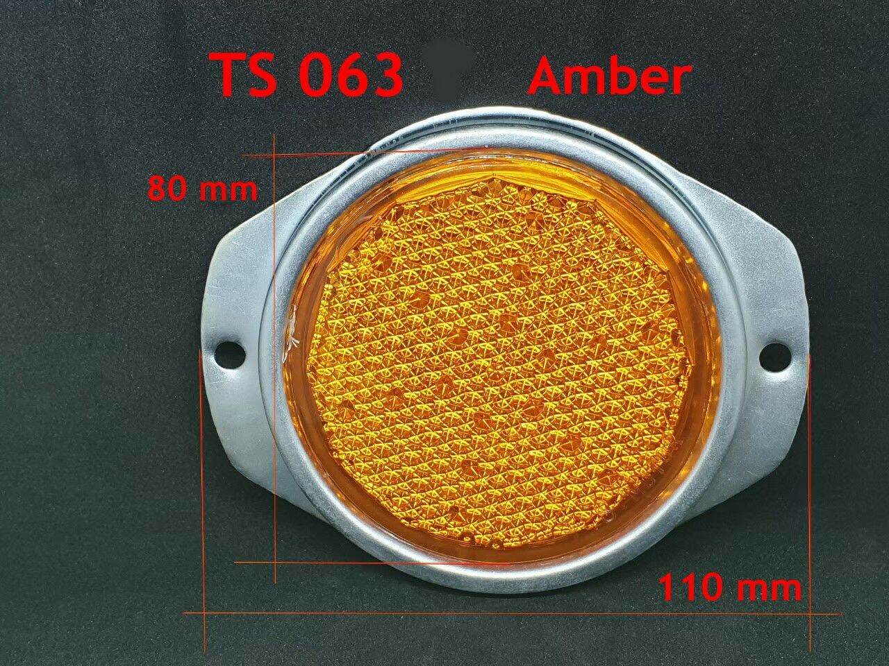 TS 063 ทับทิมสะท้อนแสง วงกลมจิ๊บมีหู 3" (8 ซม.) พื้นเหล็ก By TS ...