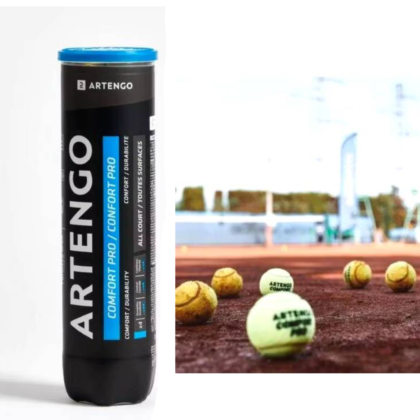 ลูกเทนนิสอเนกประสงค์ Artengo Comfort Pro 1 แพ็ค 4 ลูก | Lazada.co.th