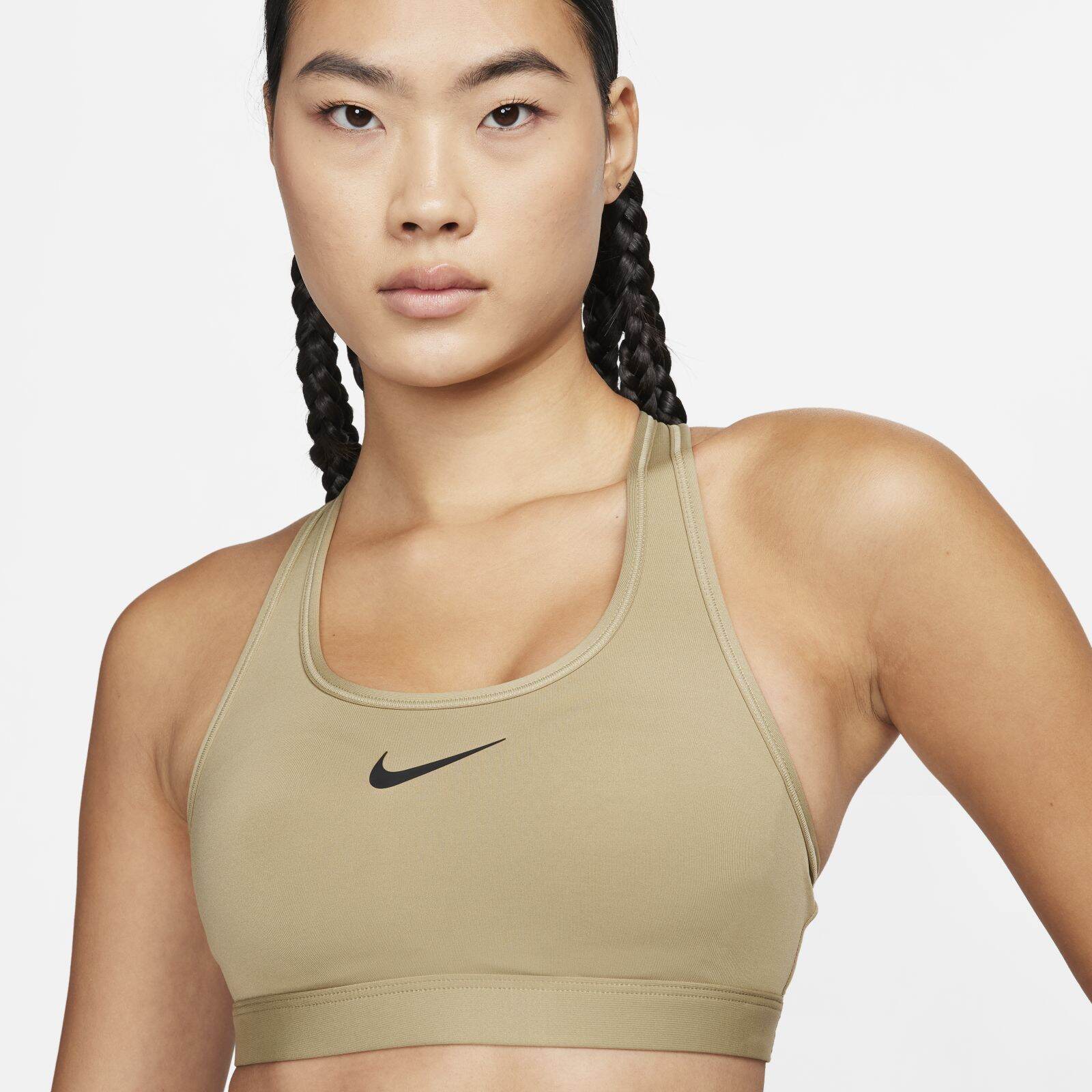 Nike Womens Swoosh Mediem Sport Bra - Neutral Olive - Nike - ThaiPick