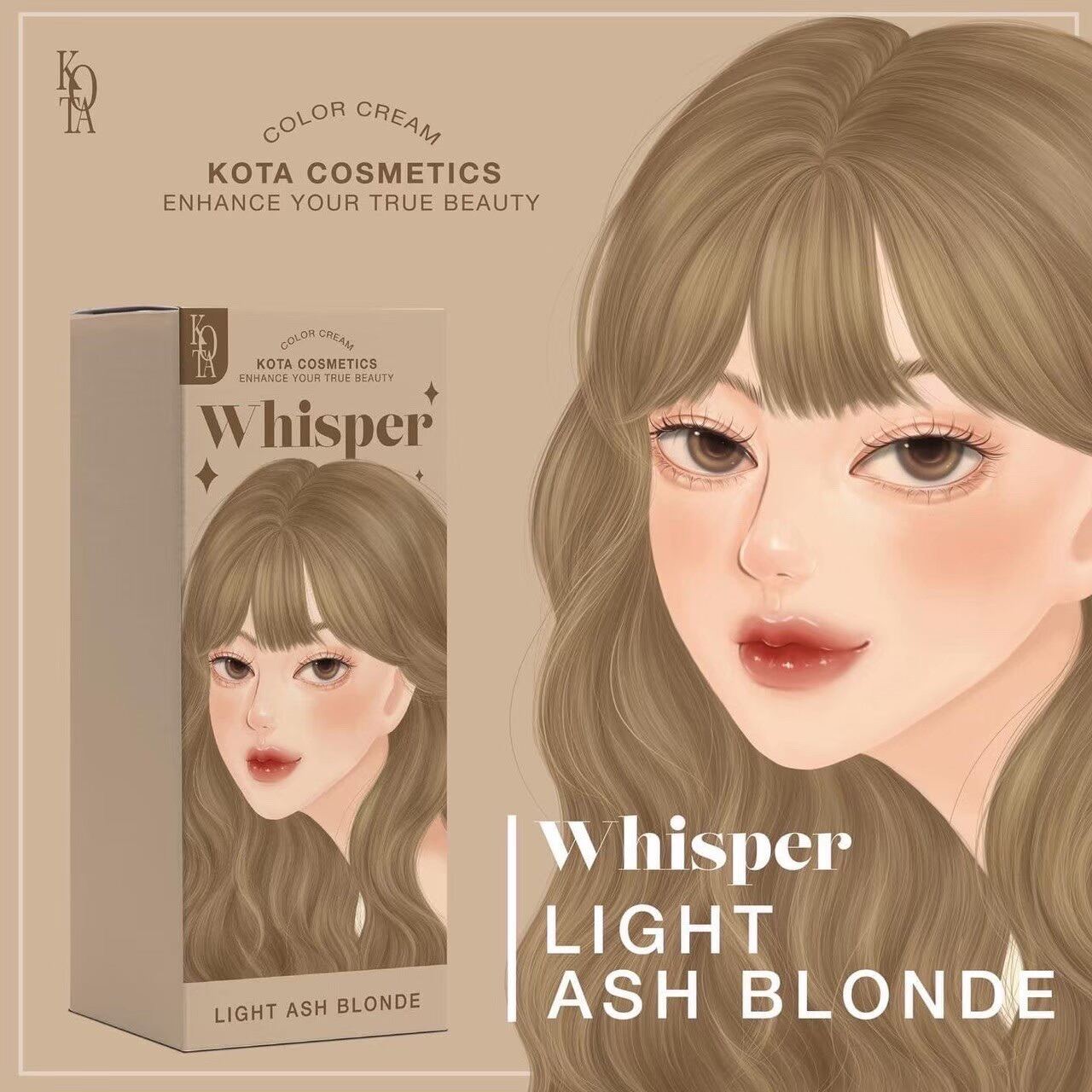 🪸สีย้อมผมออแกรนิค สีWhisper(light ash blond) by kota cosmetic | Lazada.co.th