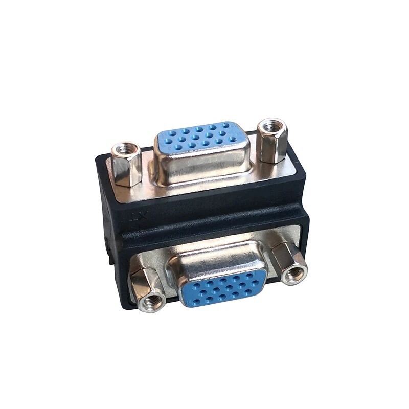 15 Pin VGA Female To Female FF 90 Degree Extender Adapter Cord Monitor ...