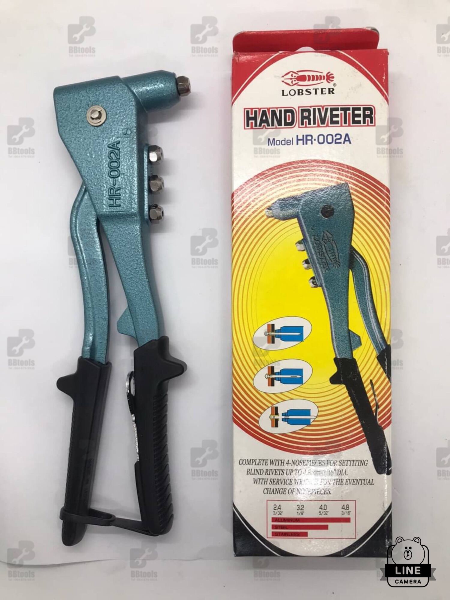 คีมย้ำรีเวท ตรากุ้ง LOBSTER พร้อมหัว 4 ขนาด Hand Riveter รุ่น LOBSTER HR 002A - Bbtools and ...
