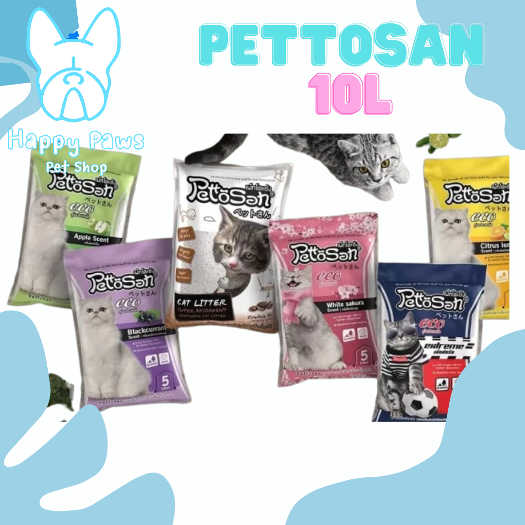 ใหม่! ไม่ค้างสต๊อก ทรายแมว PETTOSAN 10ลิตร มีครบ6กลิ่น - Happy Paws ...