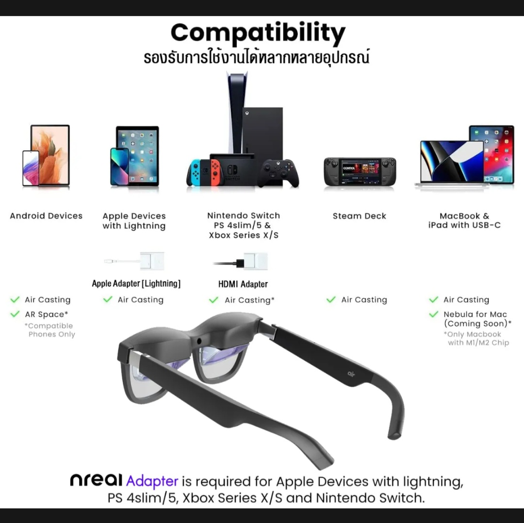 In Stock ส่งด่วน30นาที Nreal Air AR Glasses Nreal Air Adapter (XREAL ...