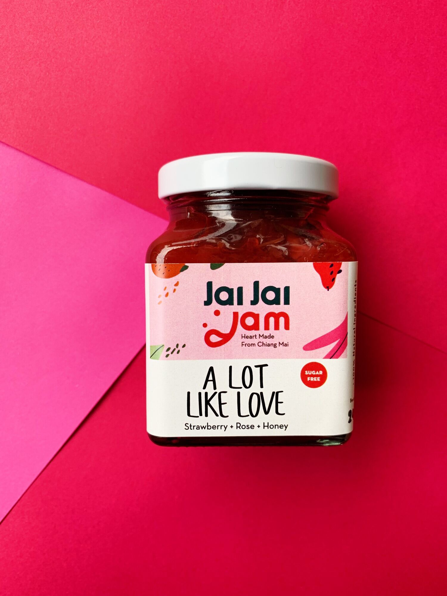 แยมคลีน ไม่ใส่น้ำตาล Jai Jai Jam แยมสตรอว์เบอร์รี่ กุหลาบ น้ำผึ้ง แยมทาขนมปัง สตรอว์เบอร์รี่ชิ้น ...