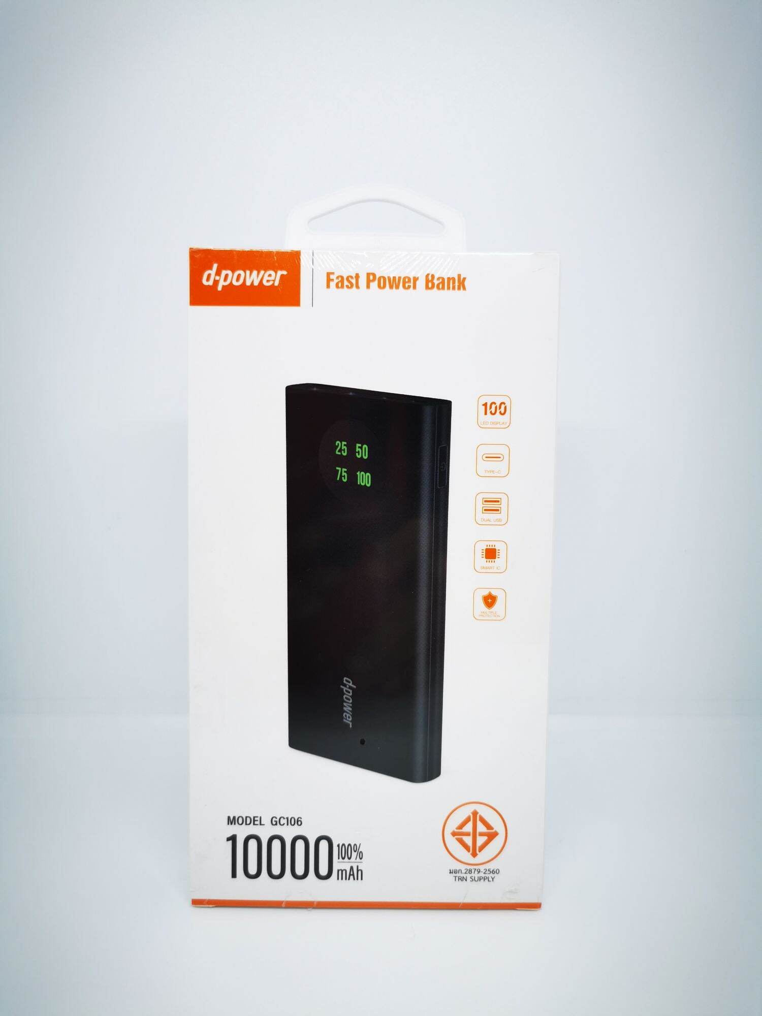 power bank พาวเวอร์แบงค์ แบตสำรอง dpower model gc106. 10000 mAh มี มอก - P smile shop - ThaiPick