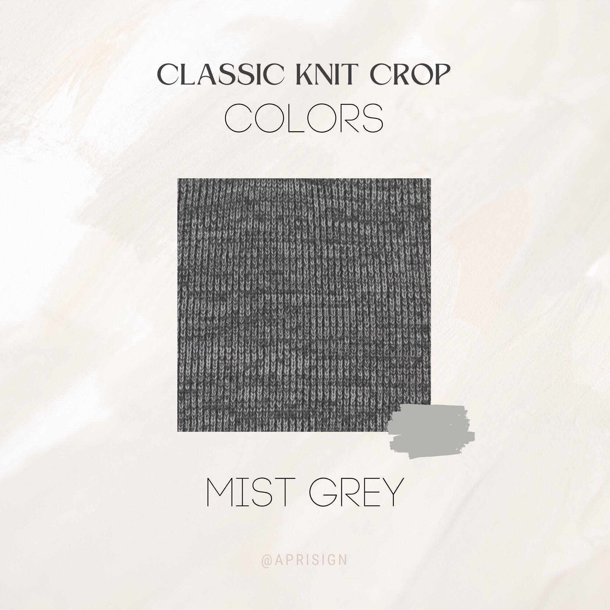 Classic knit crop Mist grey - APRISIGN - ThaiPick