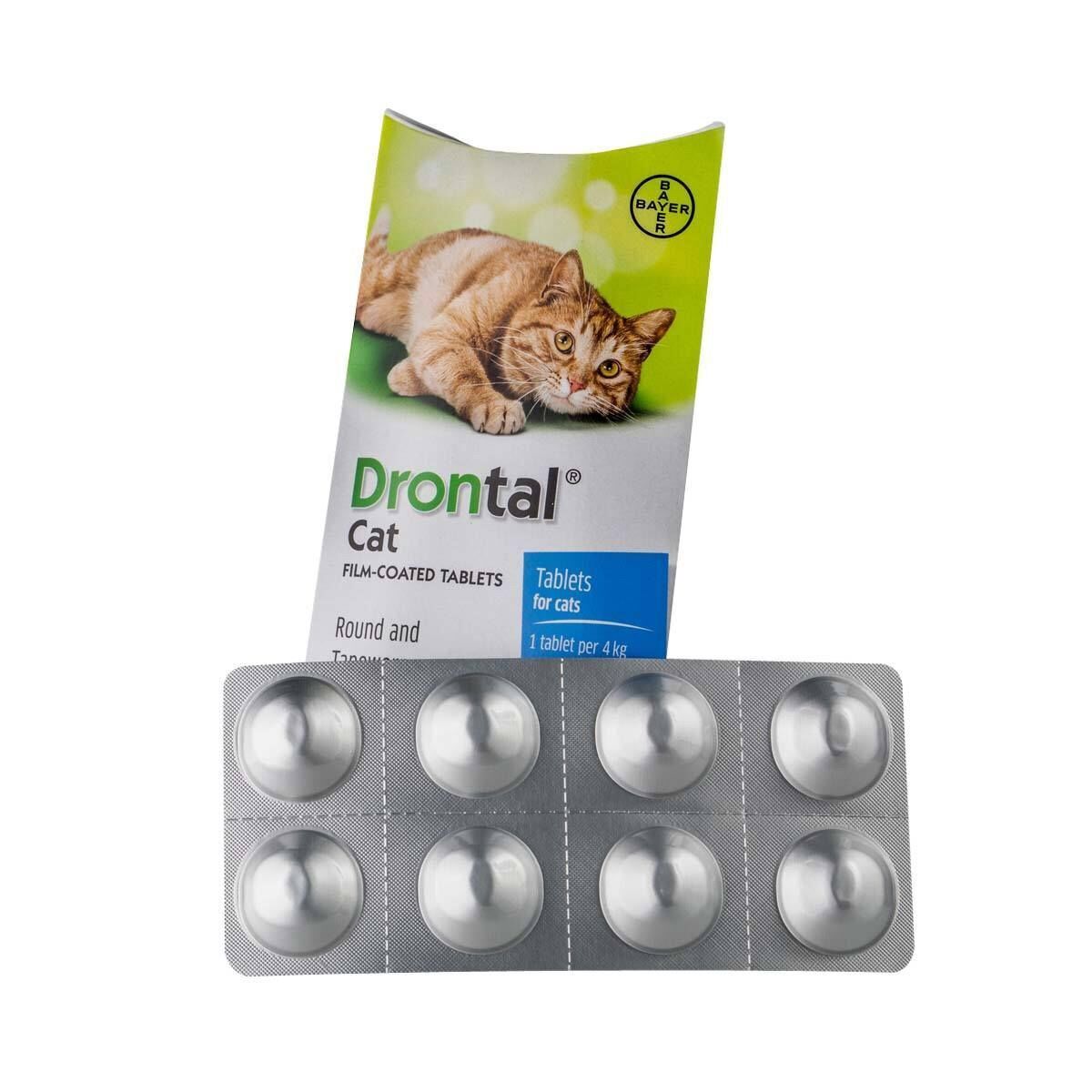 Drontal Cat Bayer ดรอนทัล แคท สำหรับ แมว cat (แบ่งขาย 8 เม็ด tablets ...