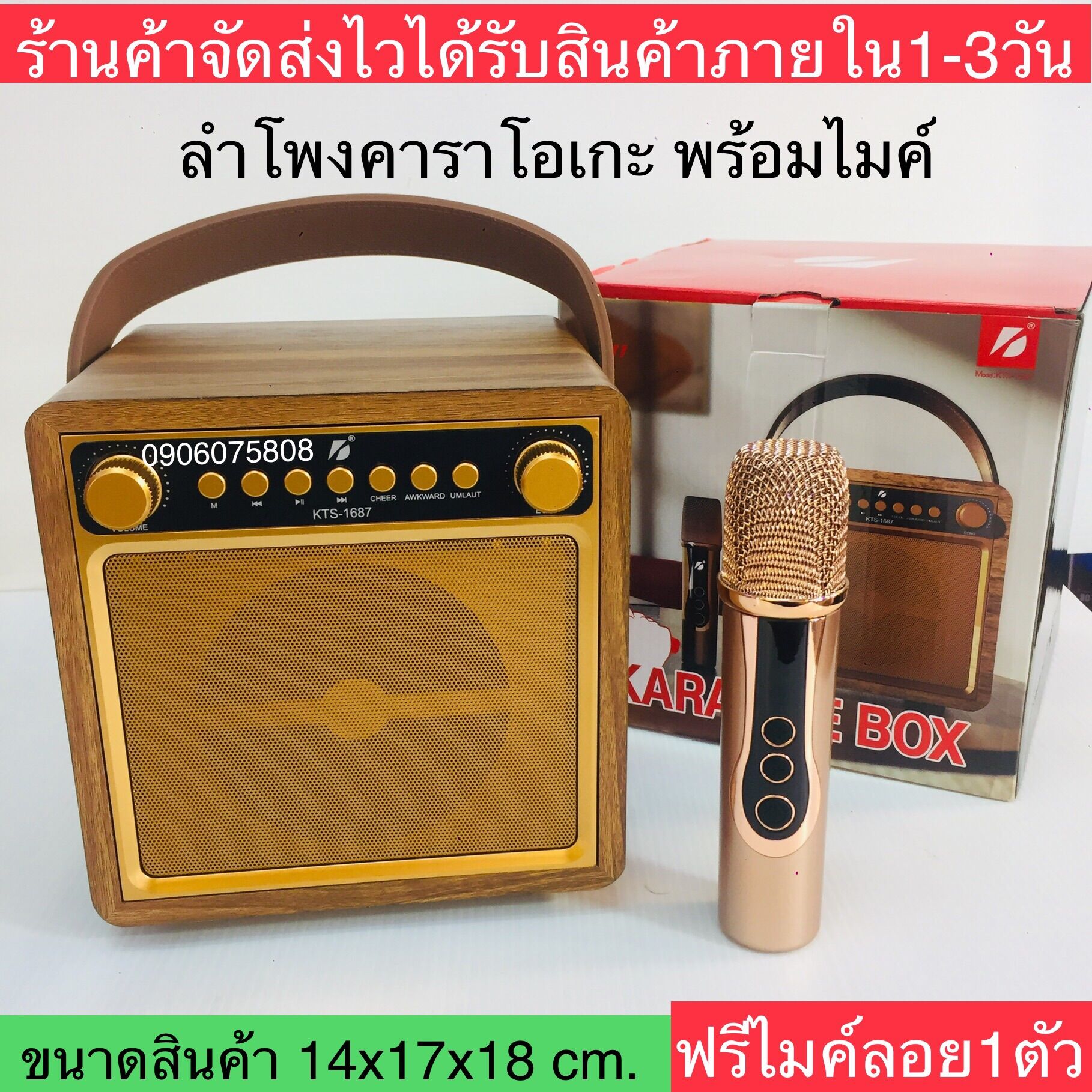(ปรับแอคโค่) ลำโพงบลูทูธ ไมค์ลอย คาราโอเกะ รุ่น KTS-1687 iKARAOKE BOX ...