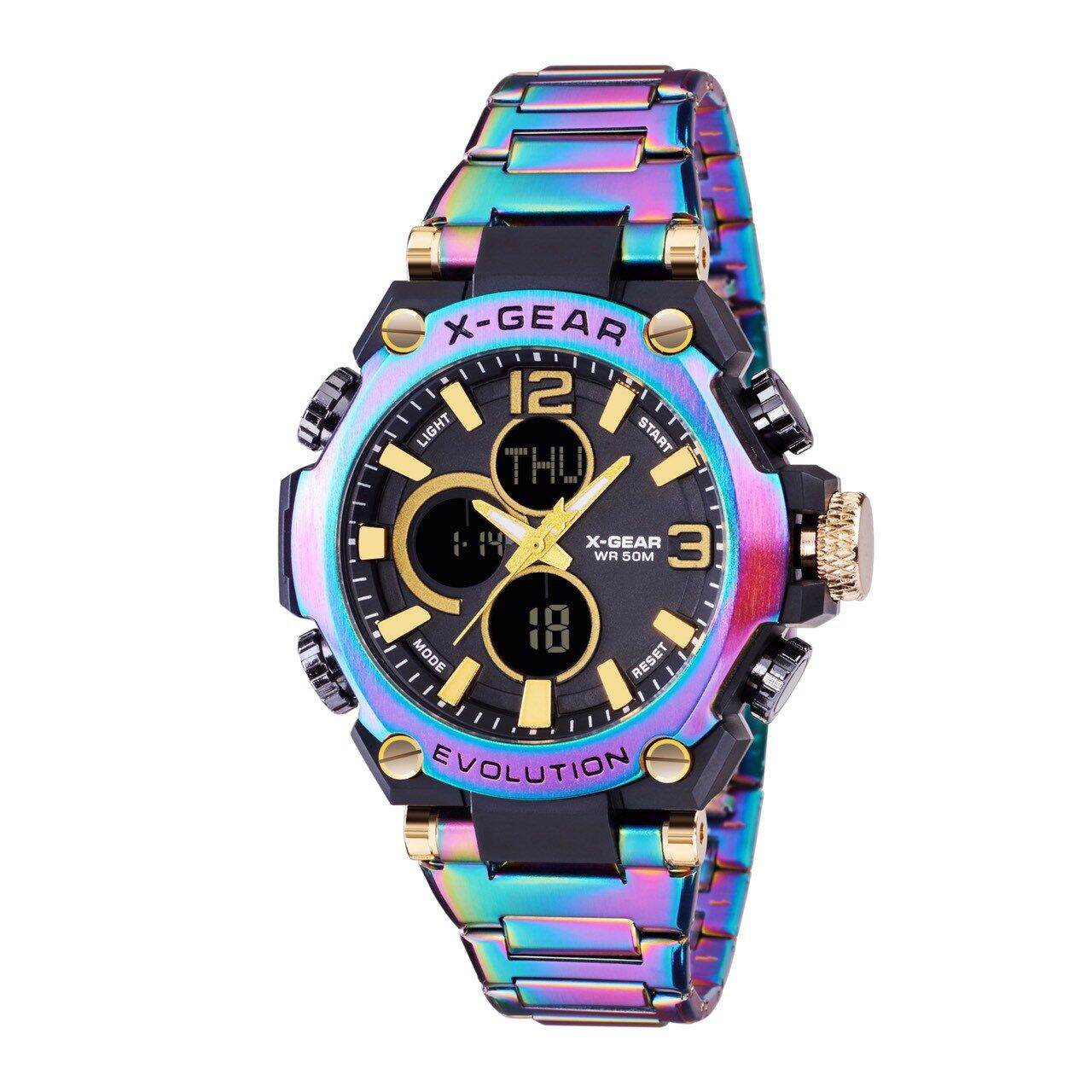 X-gear เอ็กเกียร์ นาฬิกาข้อมือผู้ชาย สายเลสทั้งเรือน พร้อมกล่อง กันน้ำ ...