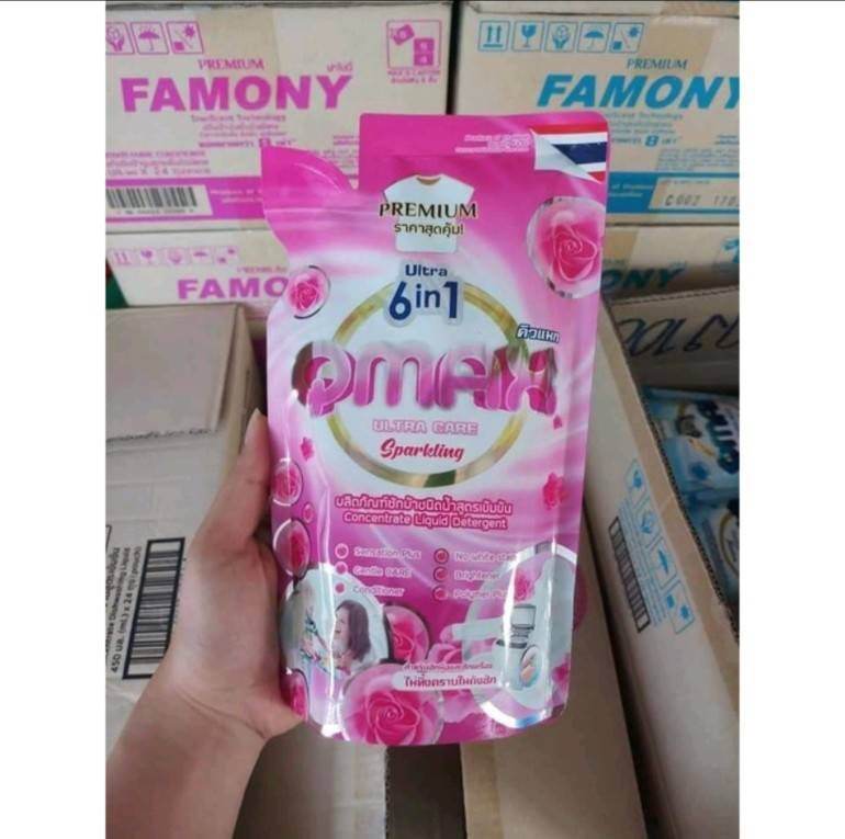 น้ำยาซักผ้า "QMAX" สูตรเข้มข้นระดับ PREMIUM 6in1 (ของแท้) 24ซอง/ลัง ...