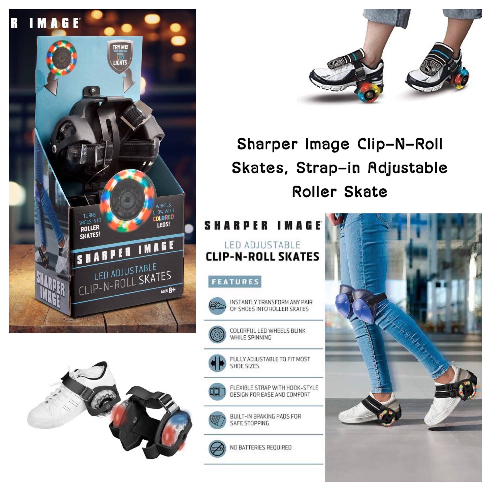 พร้อมส่ง Sharper Image Clip-N-Roll Skates Strap-in Adjustable Roller ...