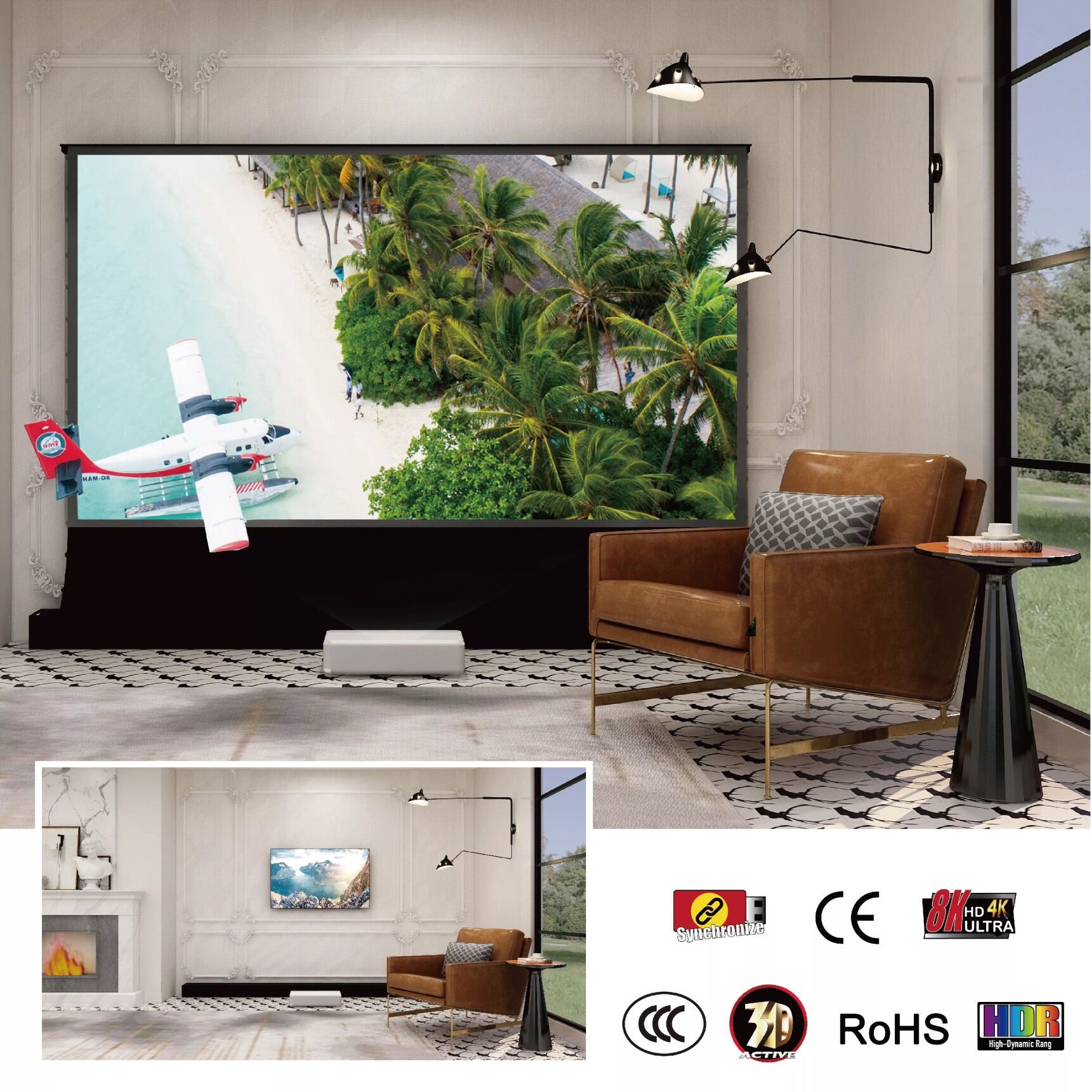 Vividstorm S PRO P 100 120 sound acoustically transparent floor screen ...