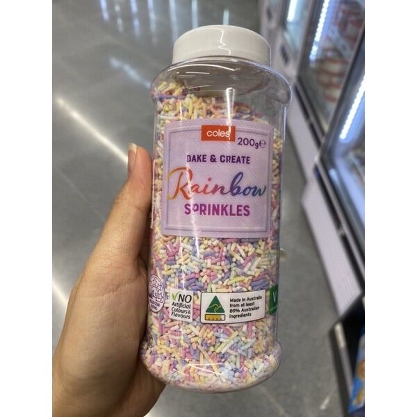 Rainbow Sprinkles ( Coles Brand ) 200 G. โรยหน้าเค้ก , ไอศครีมและของ ...