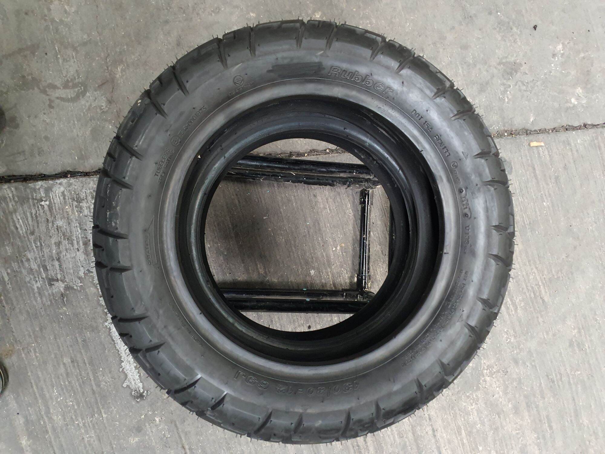 ยาง ksr 120/80-12 + 130/80-12 (1คู่) ยางใหม่ เกรดB ราคาถูกมาก - Chang ...