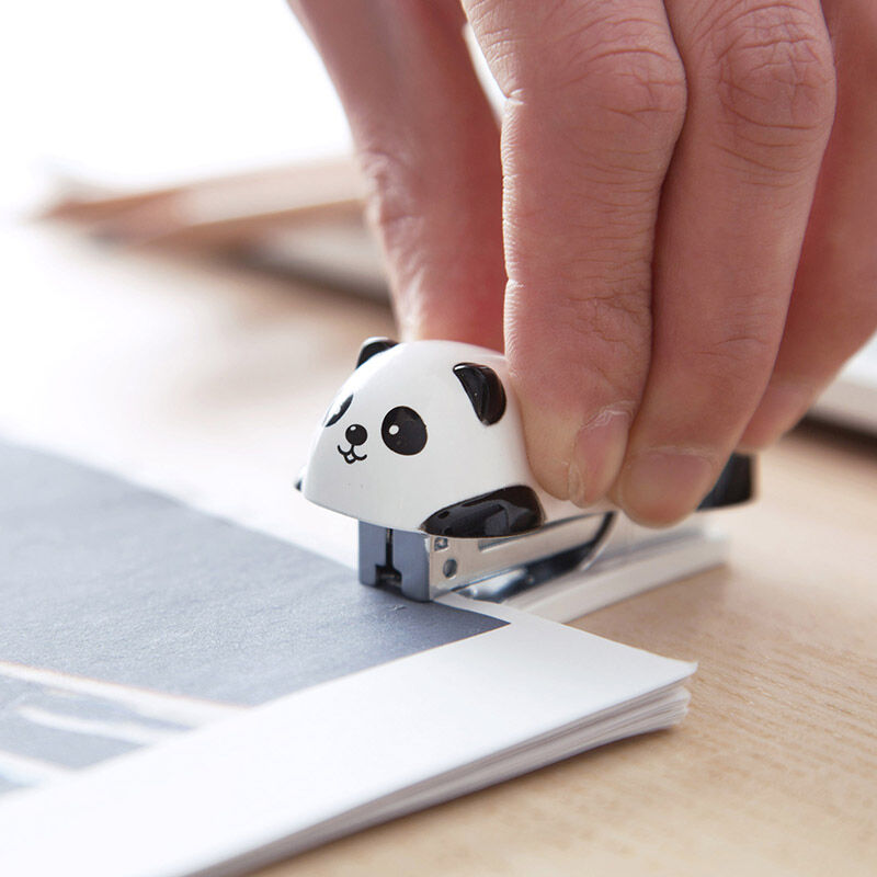 Deli Cute Cartoon Panda Mini Stapler Children Portable Small Stapler ...