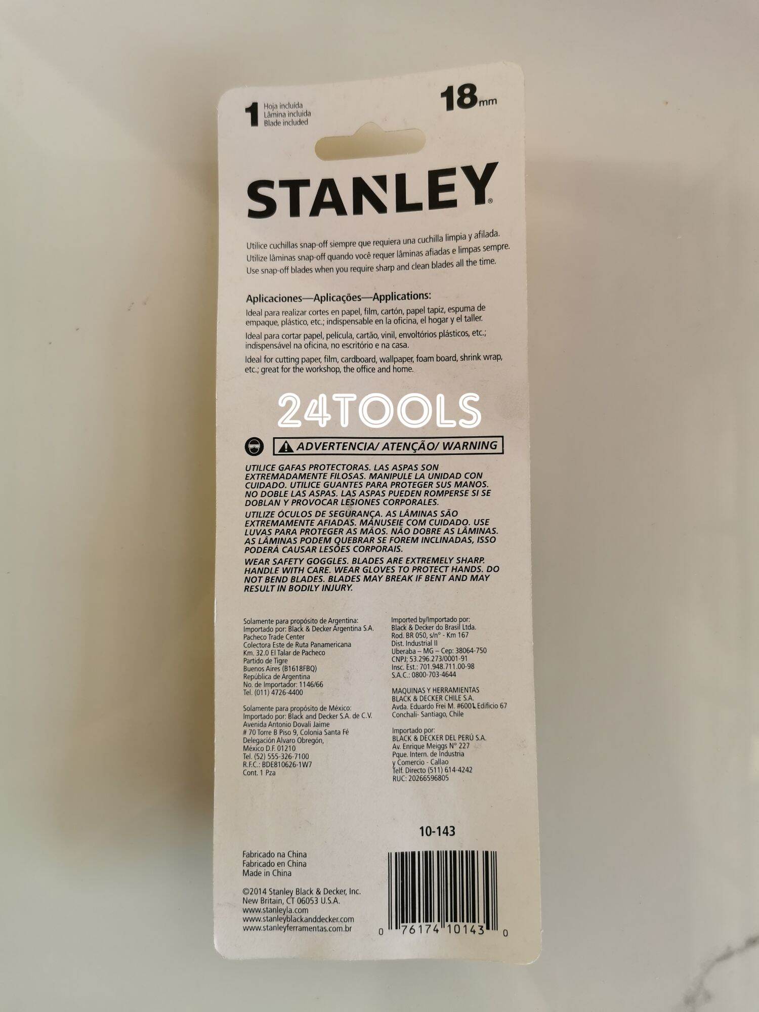 คัทเตอร์ 18มิล Stanley No.10-143 - 24Tools - ThaiPick