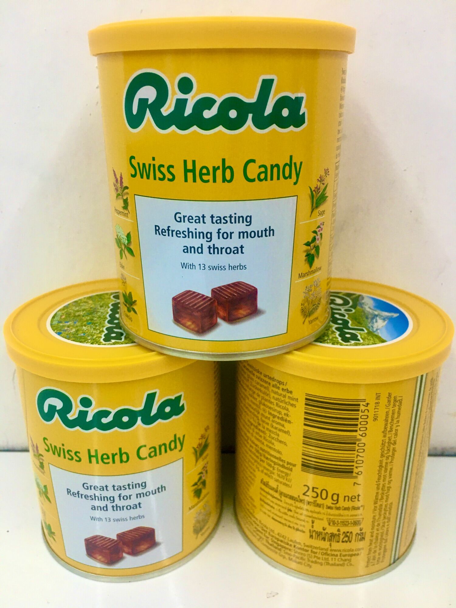 ลูกอมริโคล่าาาา Ricola ลูกอมสมุนไพรริโคล่า กระป๋อง 250 กรัม | Lazada.co.th