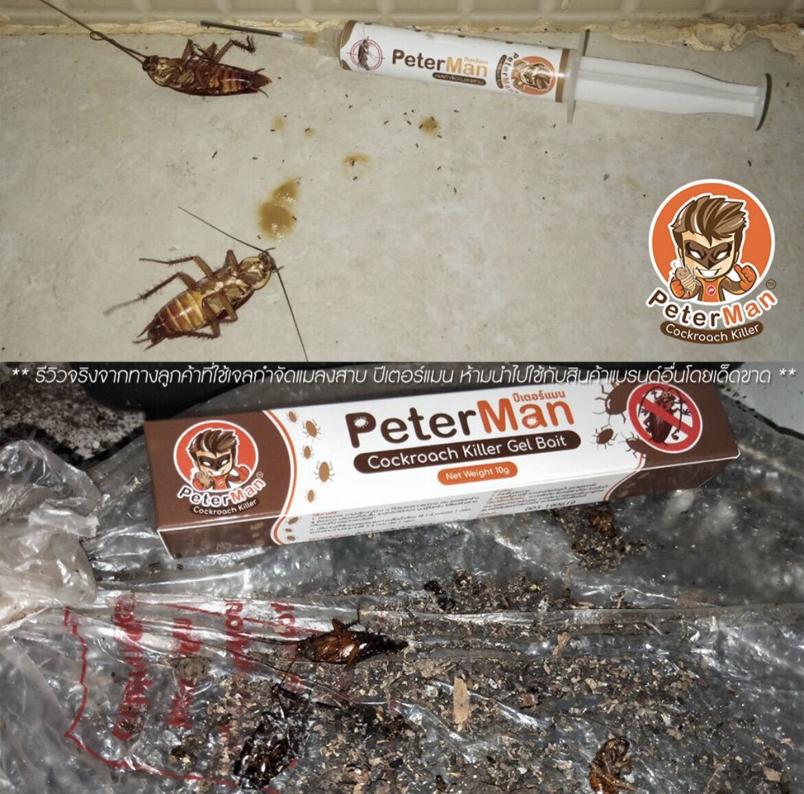 เจลแมลงสาบ Peter Man ตายยกรัง เห็นผล 100 ประสิทธิภาพสูง ปีเตอร์แมน ...