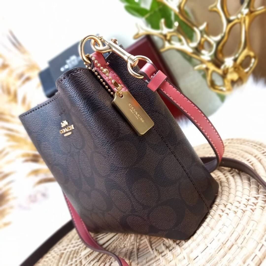 COACH MINI TOWN BUCKET BAG WITH LADYBUG FLORAL PRINTT - Mini heart ...