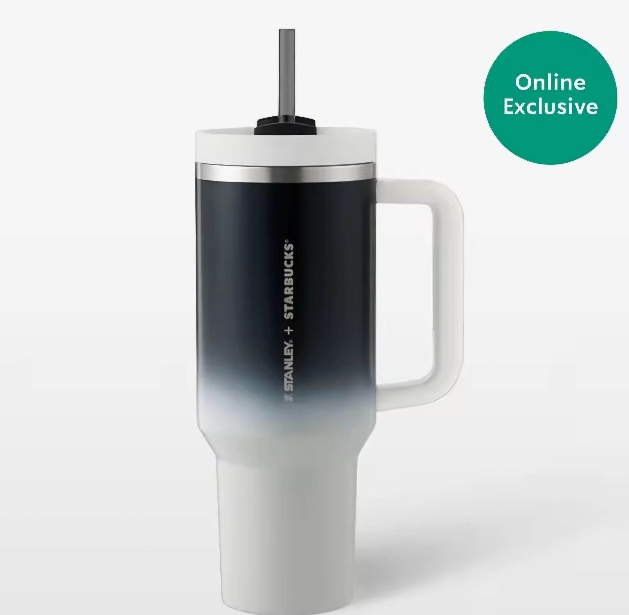 Starbucks Stainless Steel Stanley Gradient Black White Cold Cup 40 oz ...