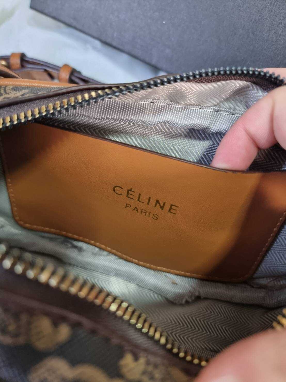Celine mini Camera Shoulder Bag ตัวกระเป๋าหนังPuพิมพ์ลายเย็บเเต่งโลโก้ ...
