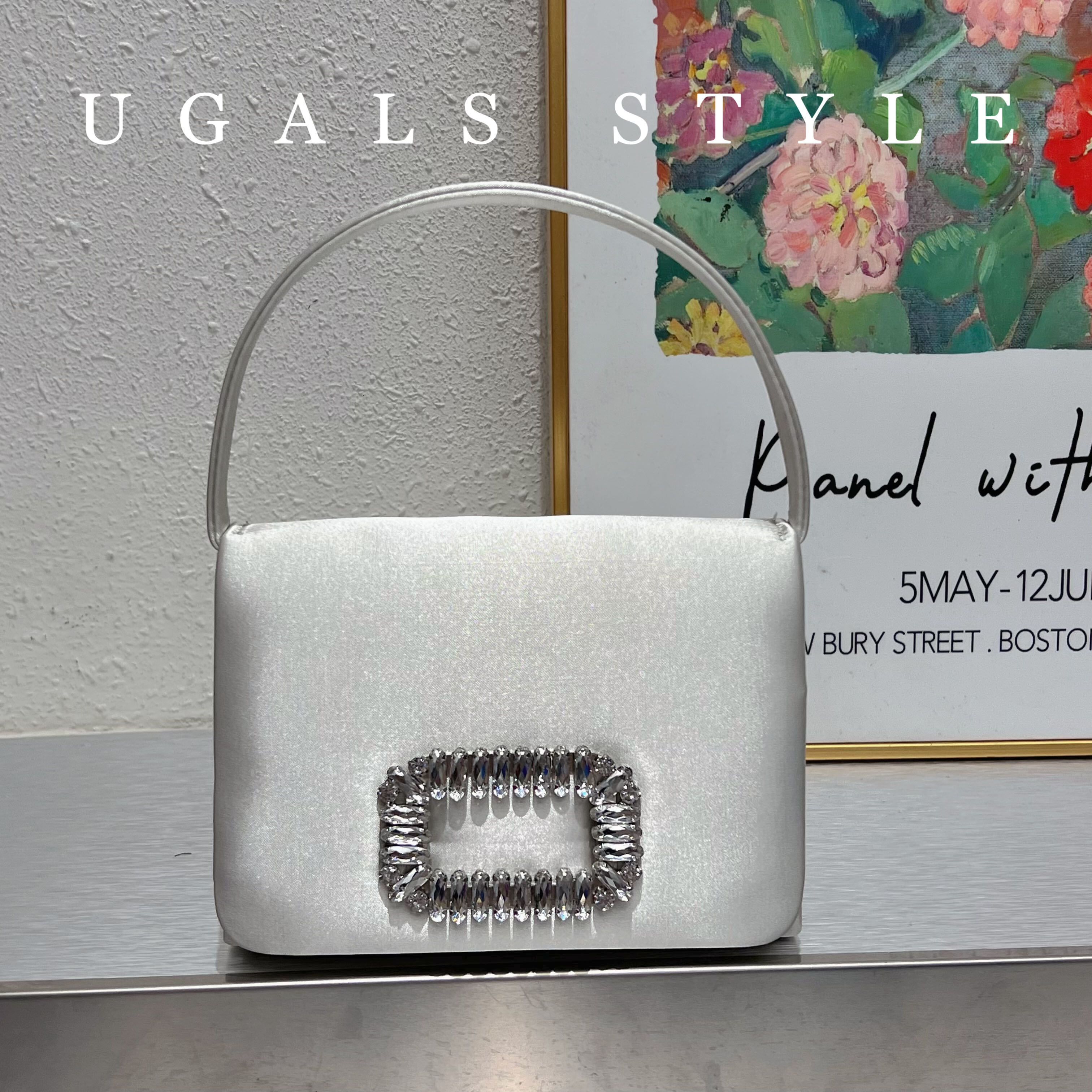 Ugals กระเป๋าทรงสี่เหลี่ยมใบเล็กสำหรับงานเลี้ยงอาหารค่ำสไตล์ฝรั่งเศส ...