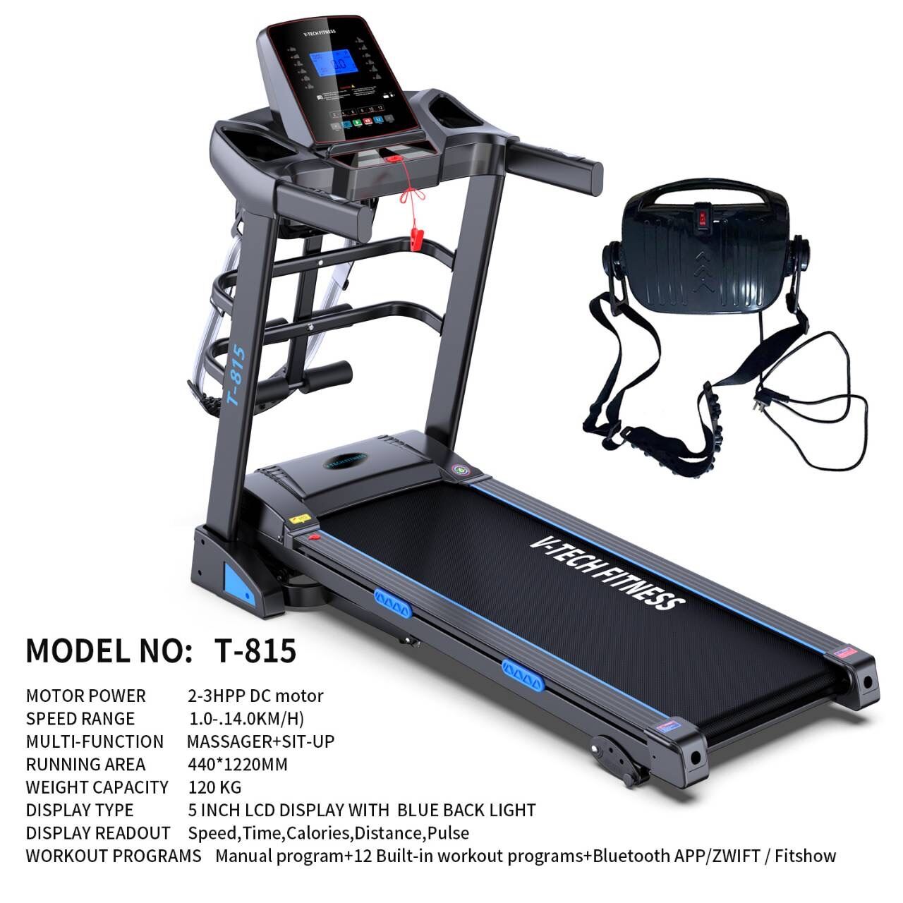 V-tech ลู่วิ่งไฟฟ้า พร้อมสายปั่นเอว - Dana Fitness - ThaiPick