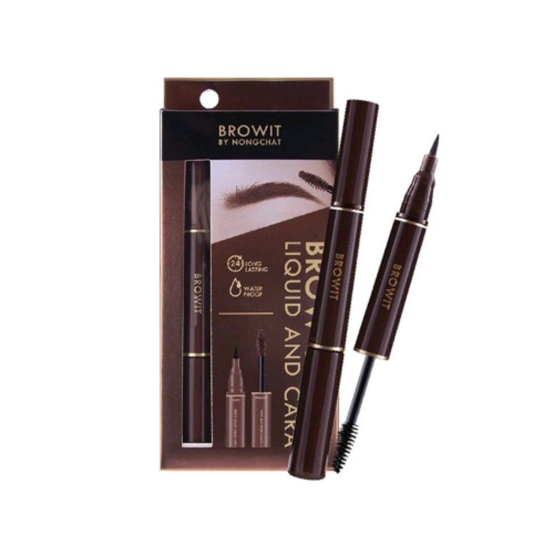 Browit SALON LIQUID & CARA 2 in 1 ขนาด 1 ml.+3.5g. เขียนคิ้วคม ปัดคิ้ว ...