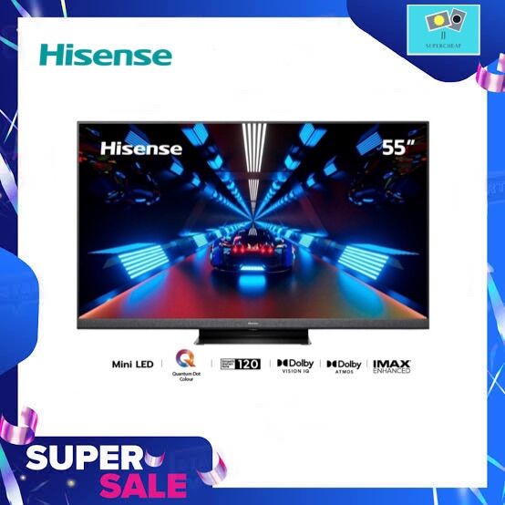 Hisense TV 55EU8H ทีวี 55 นิ้ว 4K Mini LED 120Hz VIDAA U6 Quantum Dot ...