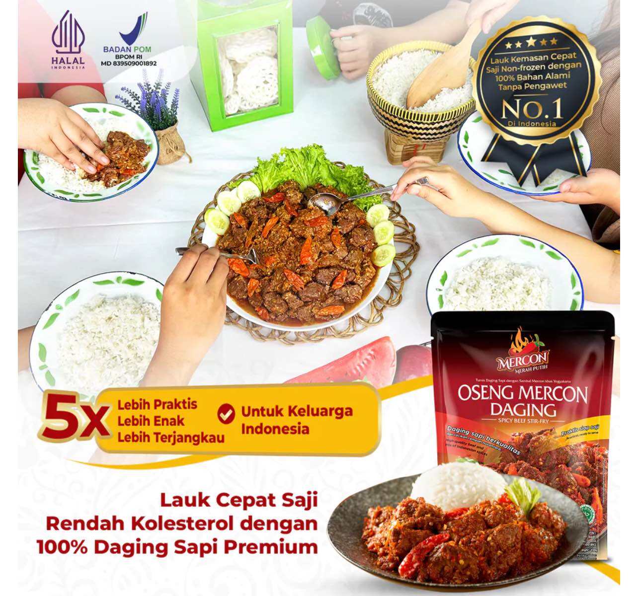 Indonesia Oseng Mercon Daging / Medium Spicy Beef Stir Fry 150 gram ...