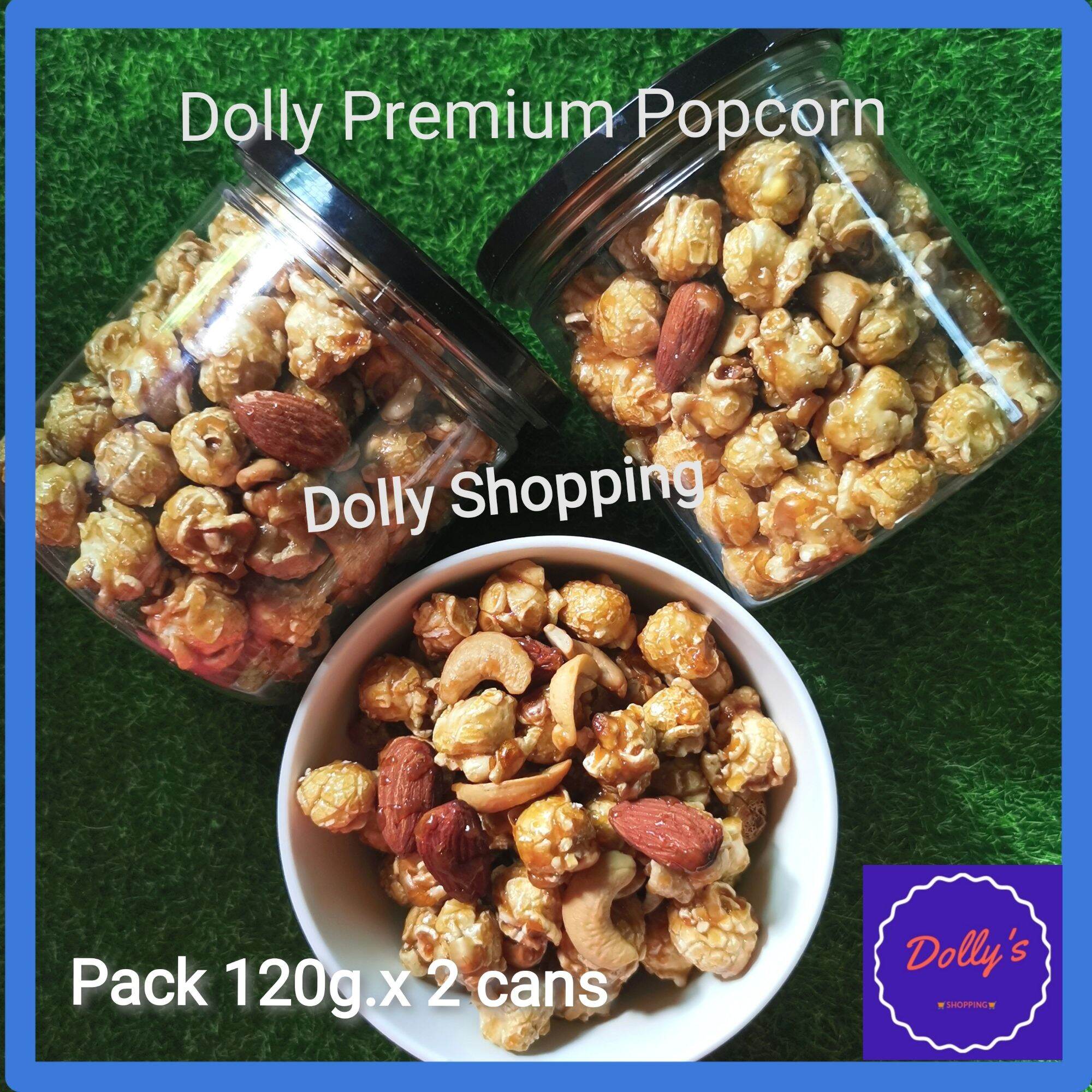 แพคคู่ 120g. x 2 Popcorn Caramel with Cashew Nut and Almond ป๊อปคอร์นคา ...