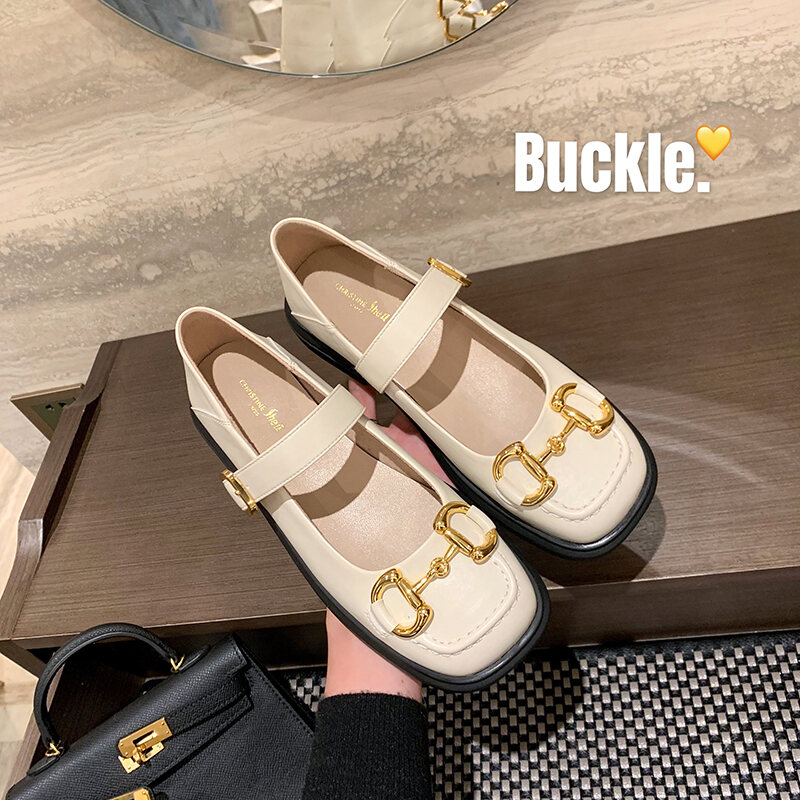 Sheii Suinin 】รุ่นสวัสดิการ ~ รองเท้าแมรี่เจนพื้นหนาหัวเหลี่ยมหัวเข็ม ...