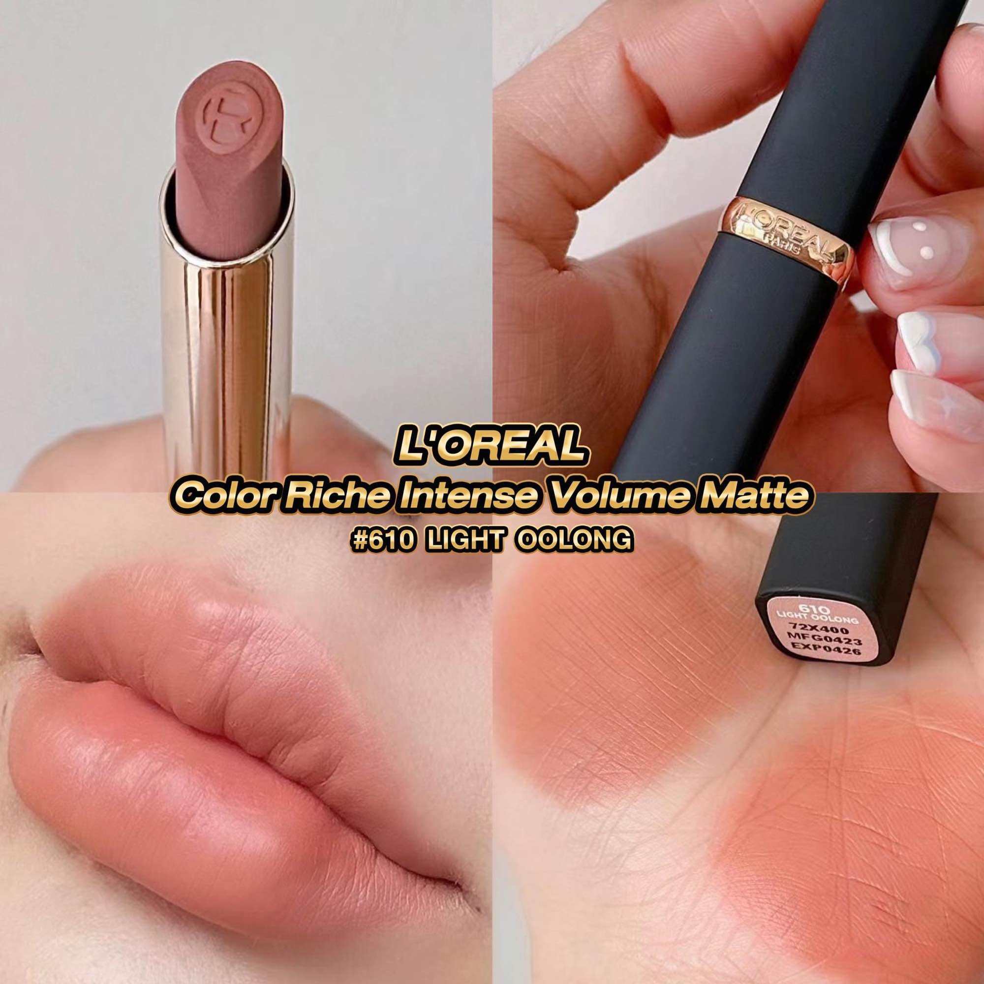 Loreal Paris Color Riche Intense Volumn Matte สี 610 Light oolong ลิปสี ...