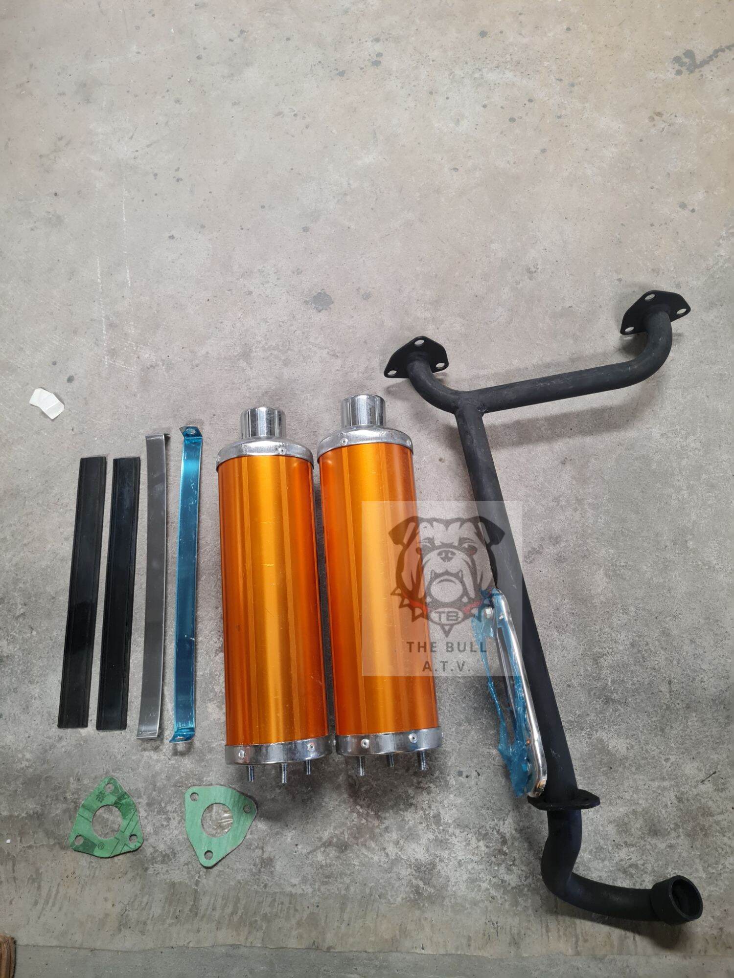 พร้อมส่งไทย - ท่อเอทีวีคู่ ปลายท่อคู่ ท่อเอทีวี สำหรับเครื่องสูบนอน 110-150cc สอบถามก่อนสั่ง ...