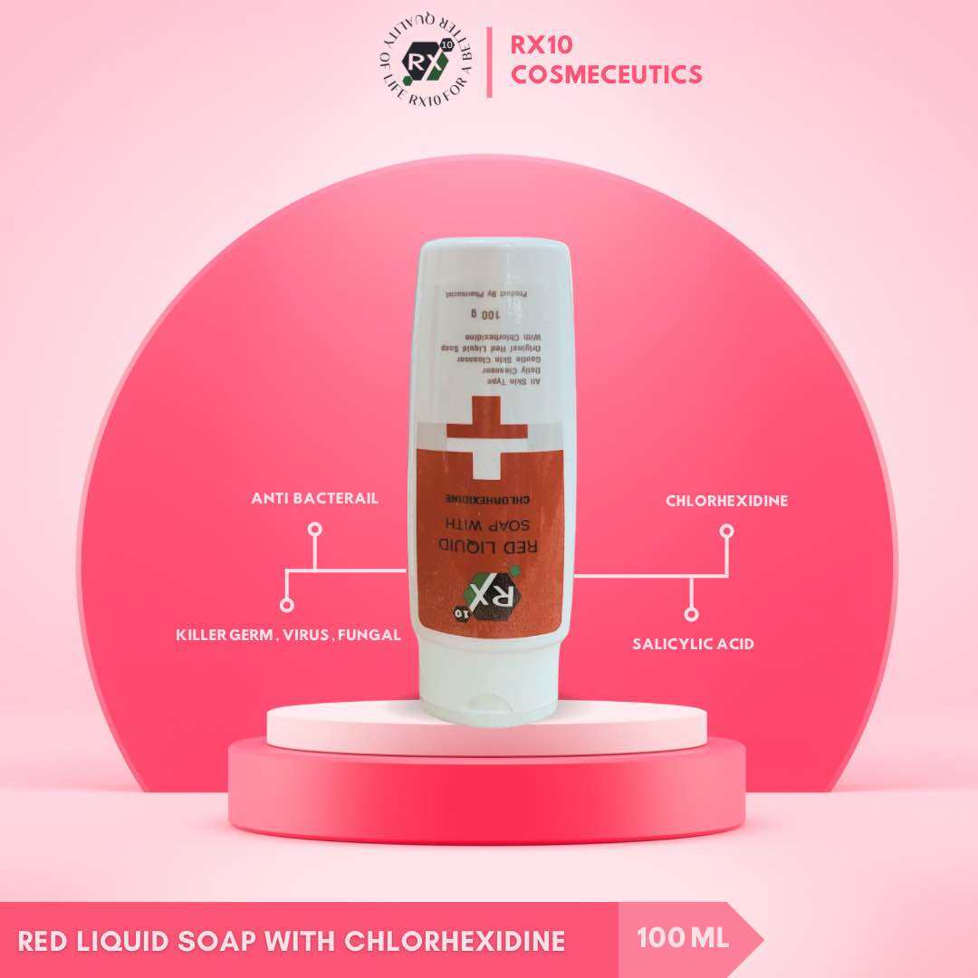 Red Liquid Soap With Chlorhexidine เรด ลิควิด โซป วิท คลอเฮ็กซิดีน 100 ...