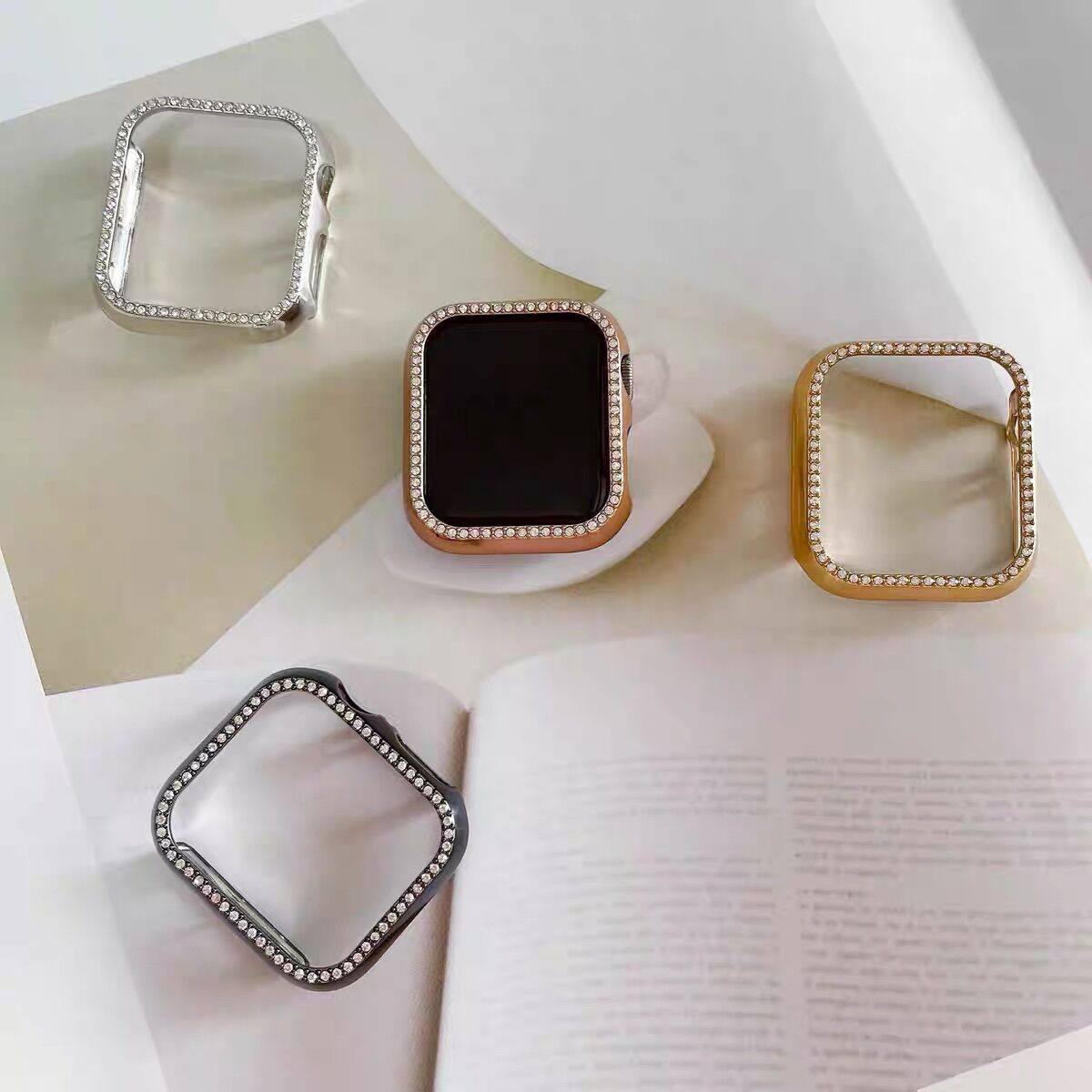 พร้อมส่ง งานสุดวิ้งค์ เคสประดับเพชร 1 แถว ใช้ได้กับ Apple Watch Series ...