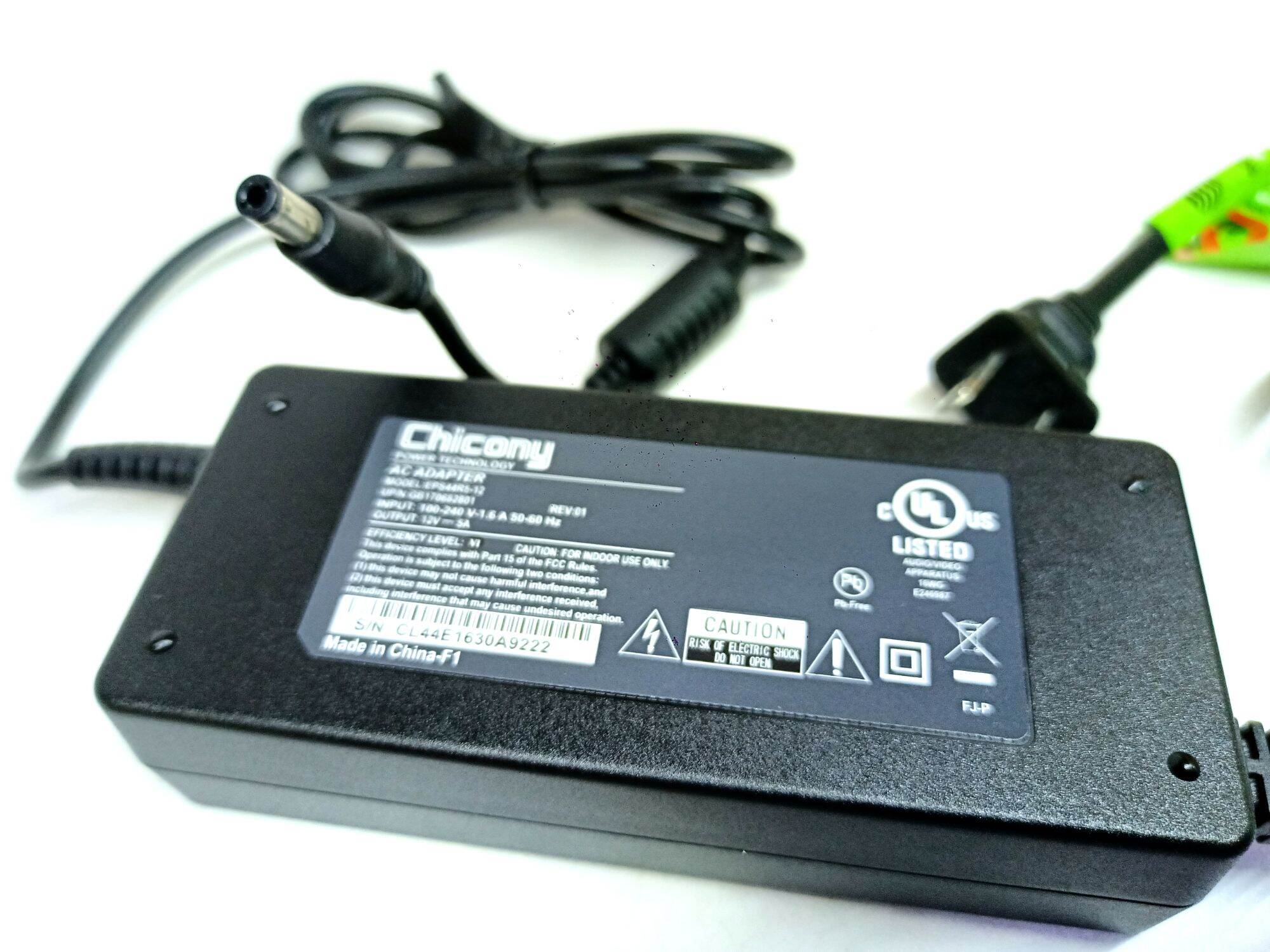 ADAPTER (CHICONY) 12V 5A (ปลั๊กในตัวแจ็คใหญ่) SWITCHING POWER SUPPLY ...