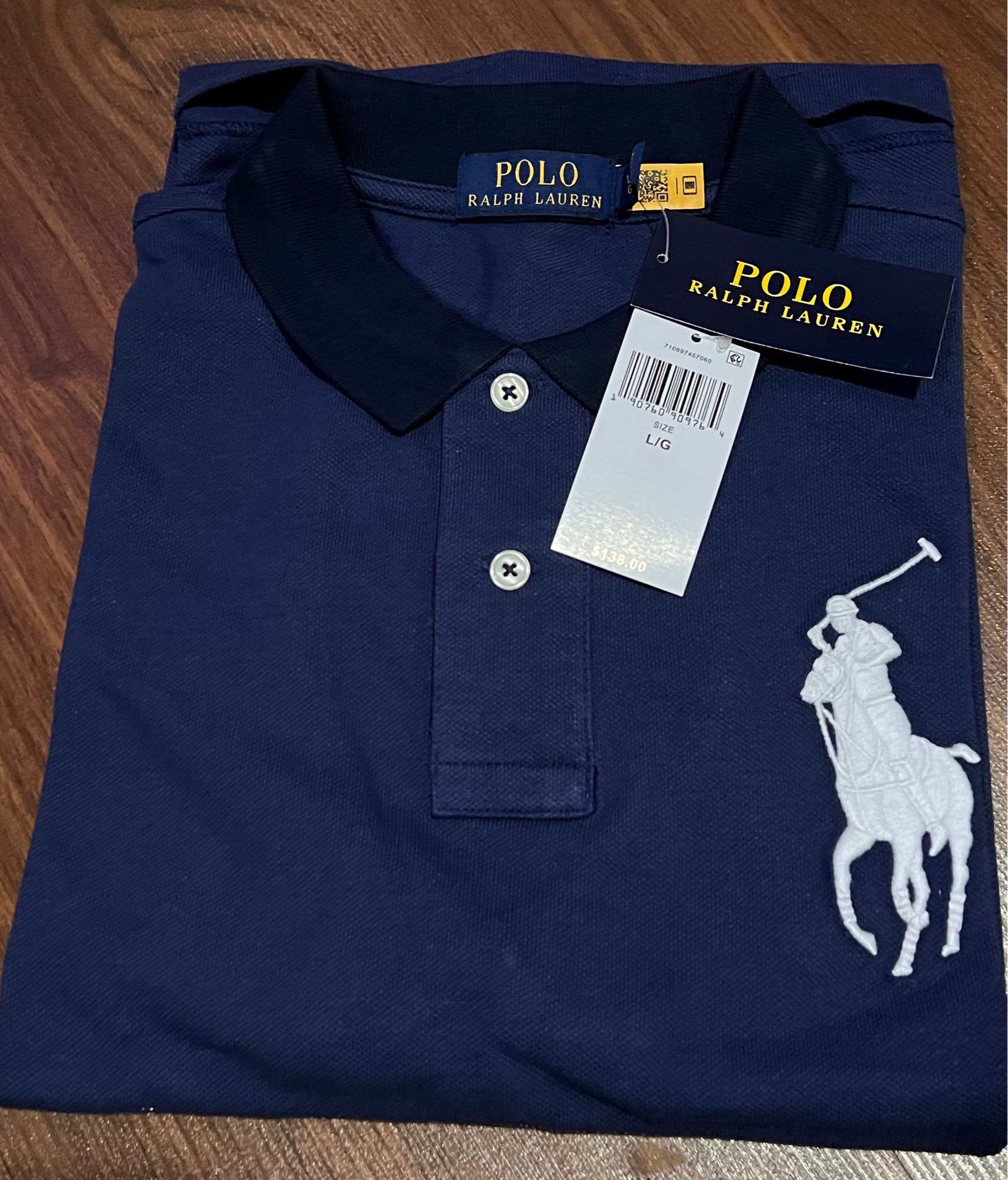 Polo Ralph Lauren Men Big Pony Polo-Shirt Slim Fit เสื้อโปโลเชิ้ตแขนสั้น ผู้ชาย โปโล ราล์ฟ ลอเรน ...