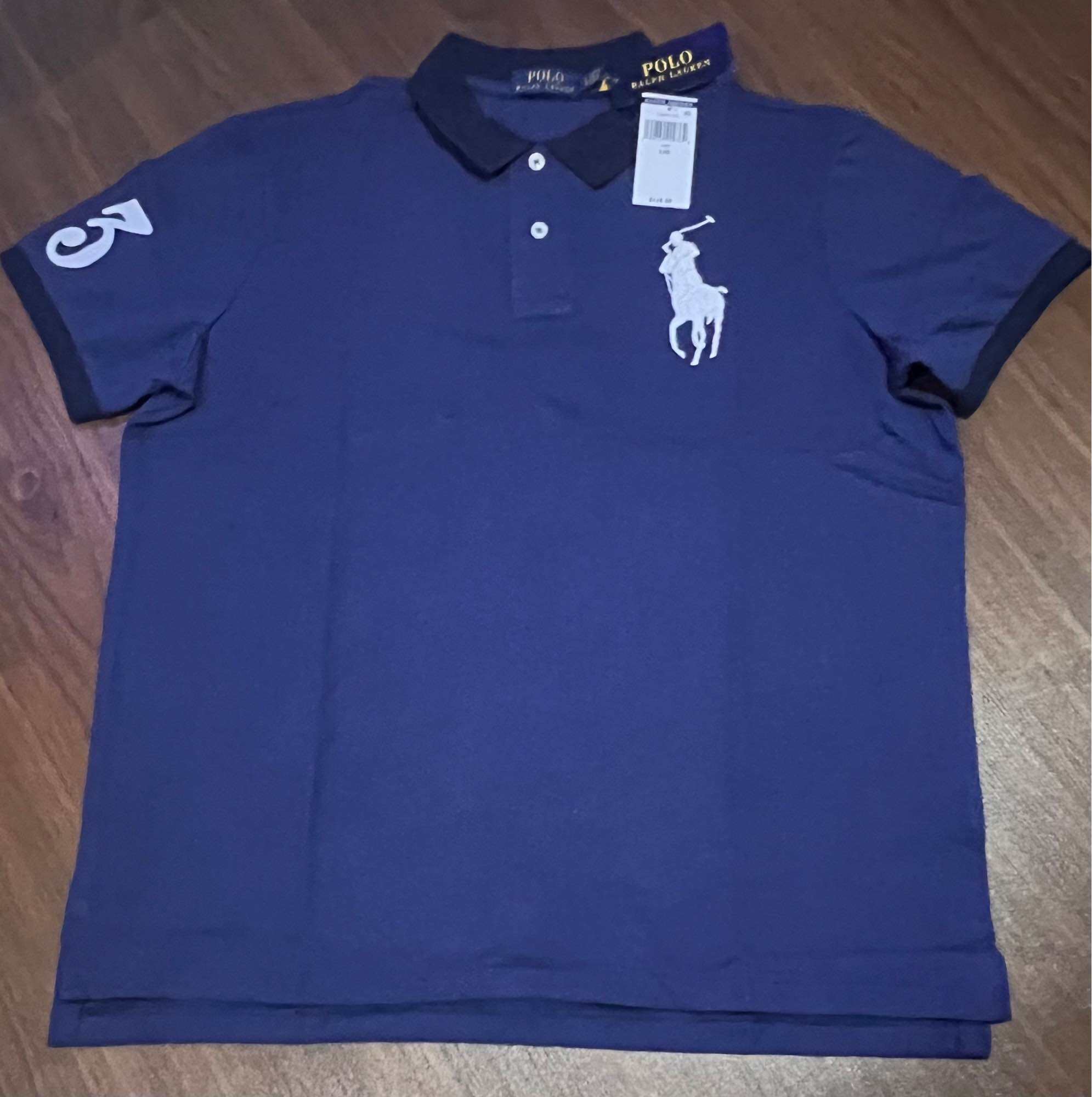 Polo Ralph Lauren Men Big Pony Polo-Shirt Slim Fit เสื้อโปโลเชิ้ตแขนสั้น ผู้ชาย โปโล ราล์ฟ ลอเรน ...
