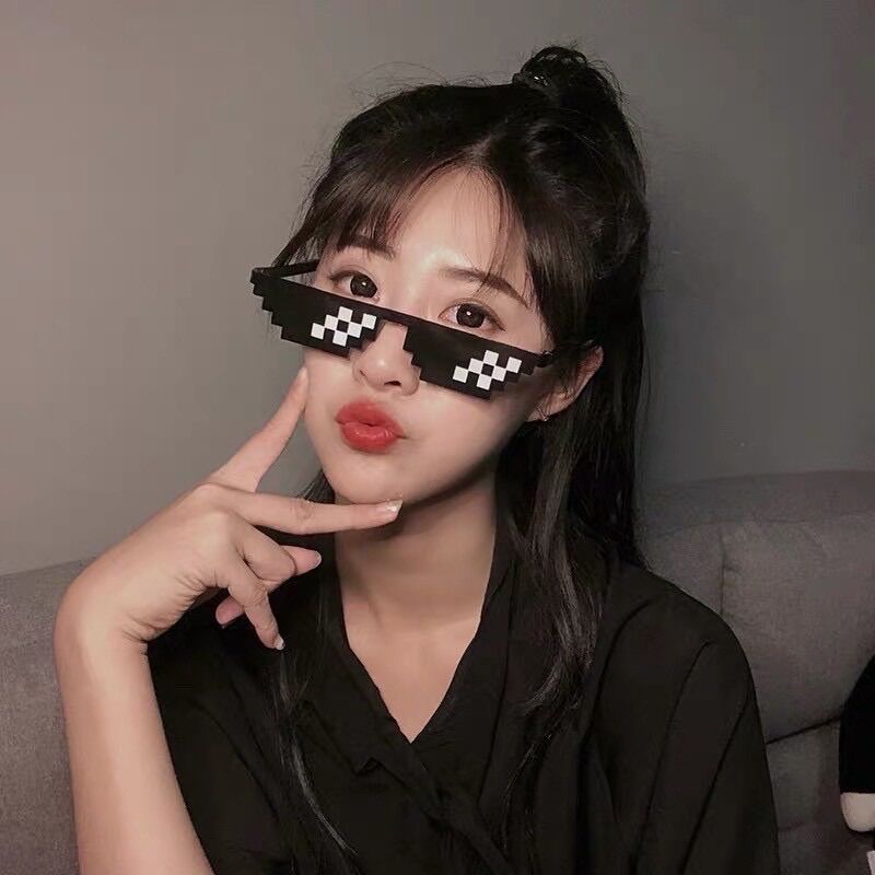 พร้อมส่ง 8 Bit Thug Life แว่นแฟชั่น พรอพถ่ายรูป แว่นตากันแดด พิกเซล โม ...